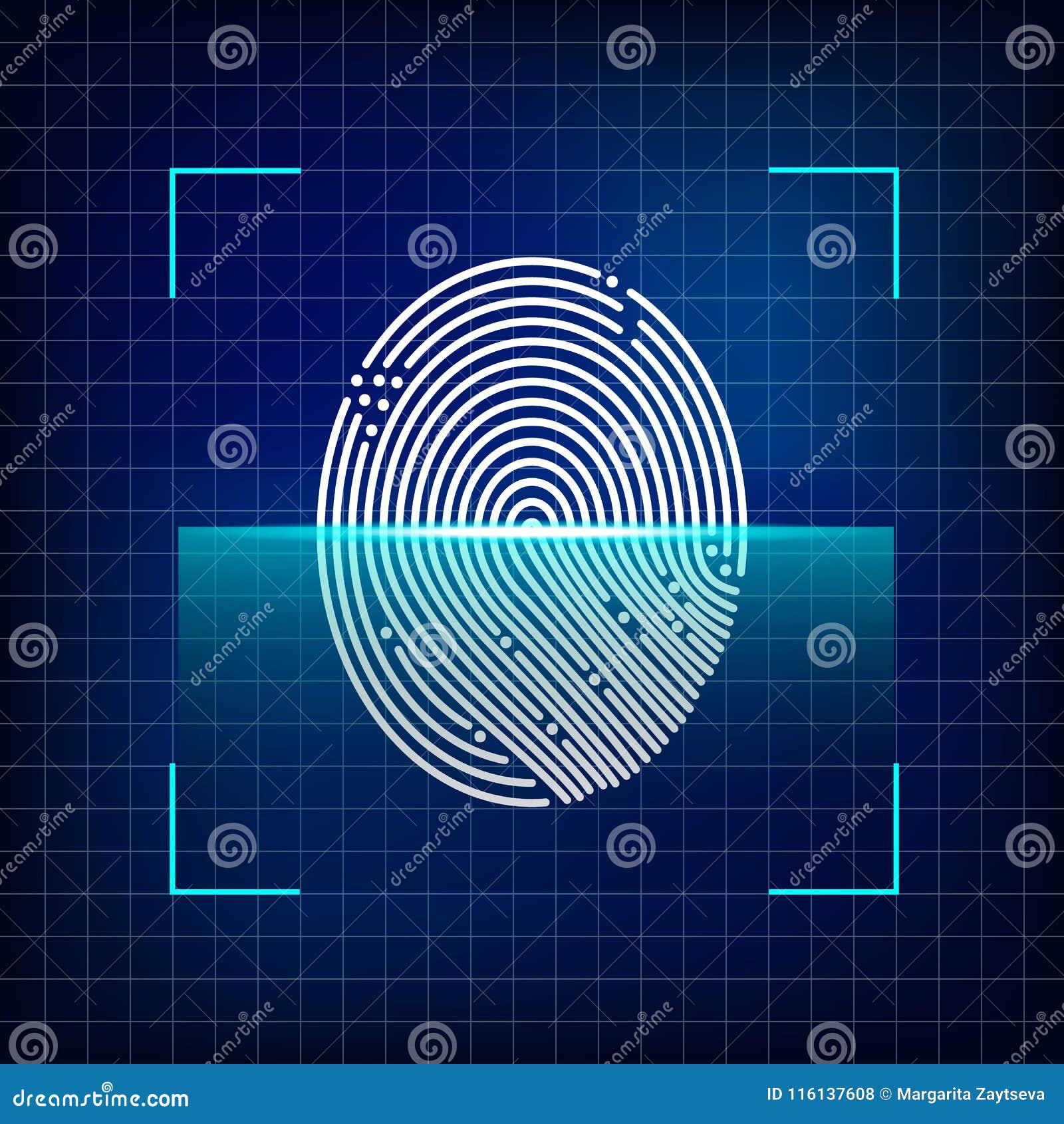 Finger Print Scanning System. Vector Illustration | CartoonDealer.com ...
