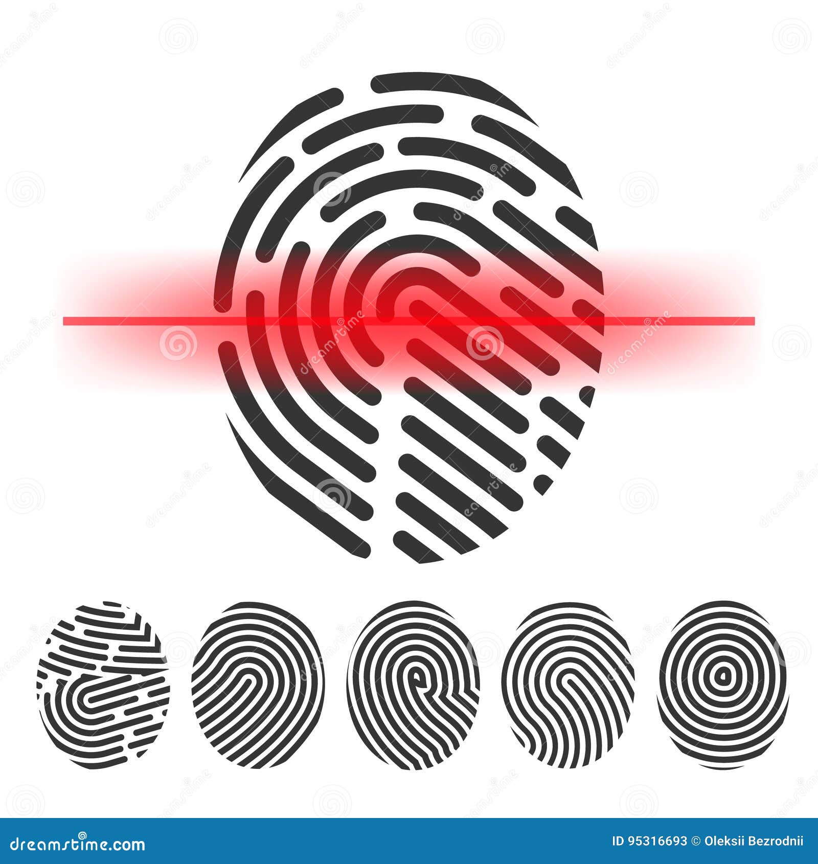 Finger Print Scanning Vector Clipart Stock Vector - Illustration of ...