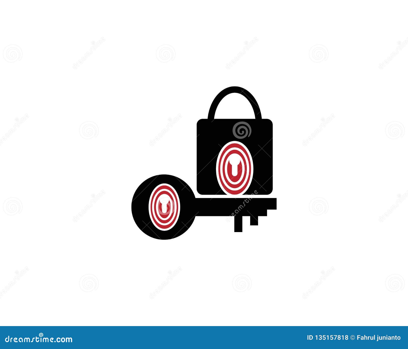 Finger Print in Secret Key Logo Vector Illustration Stock Vector ...