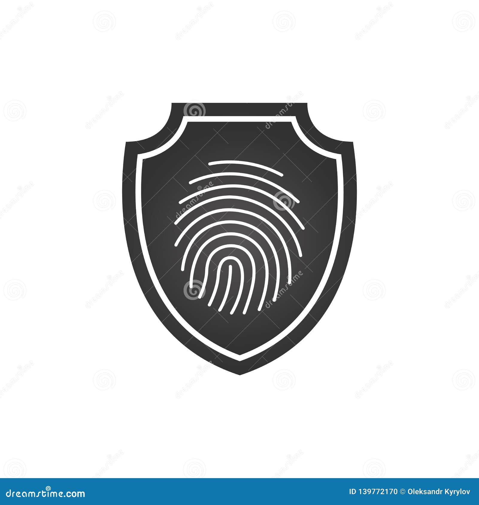 Finger Print Security Shield Logo Design Element. Vector Illustration ...