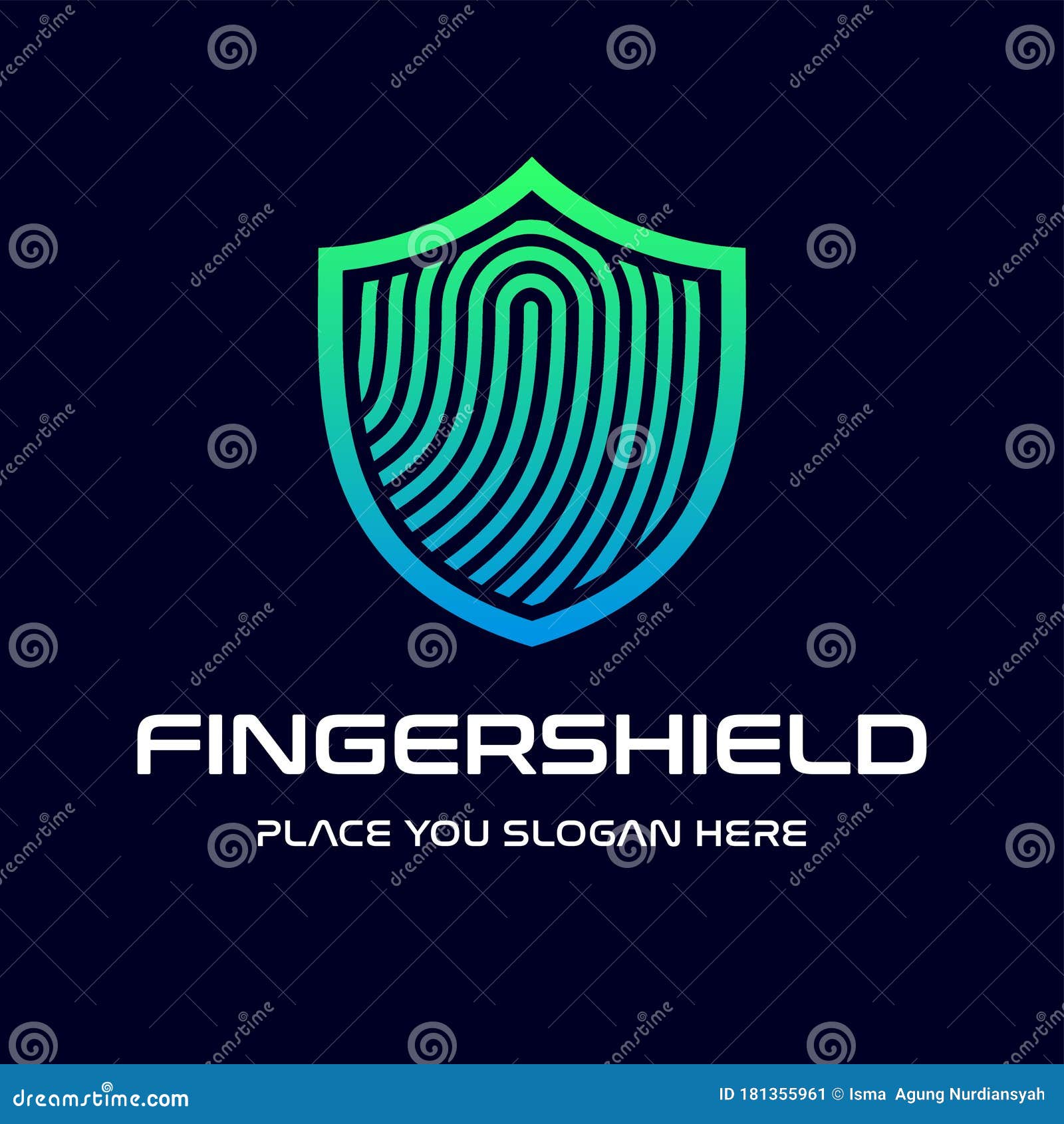 Finger Print Shield Vector Logo Template. this Design Use Guard or ...