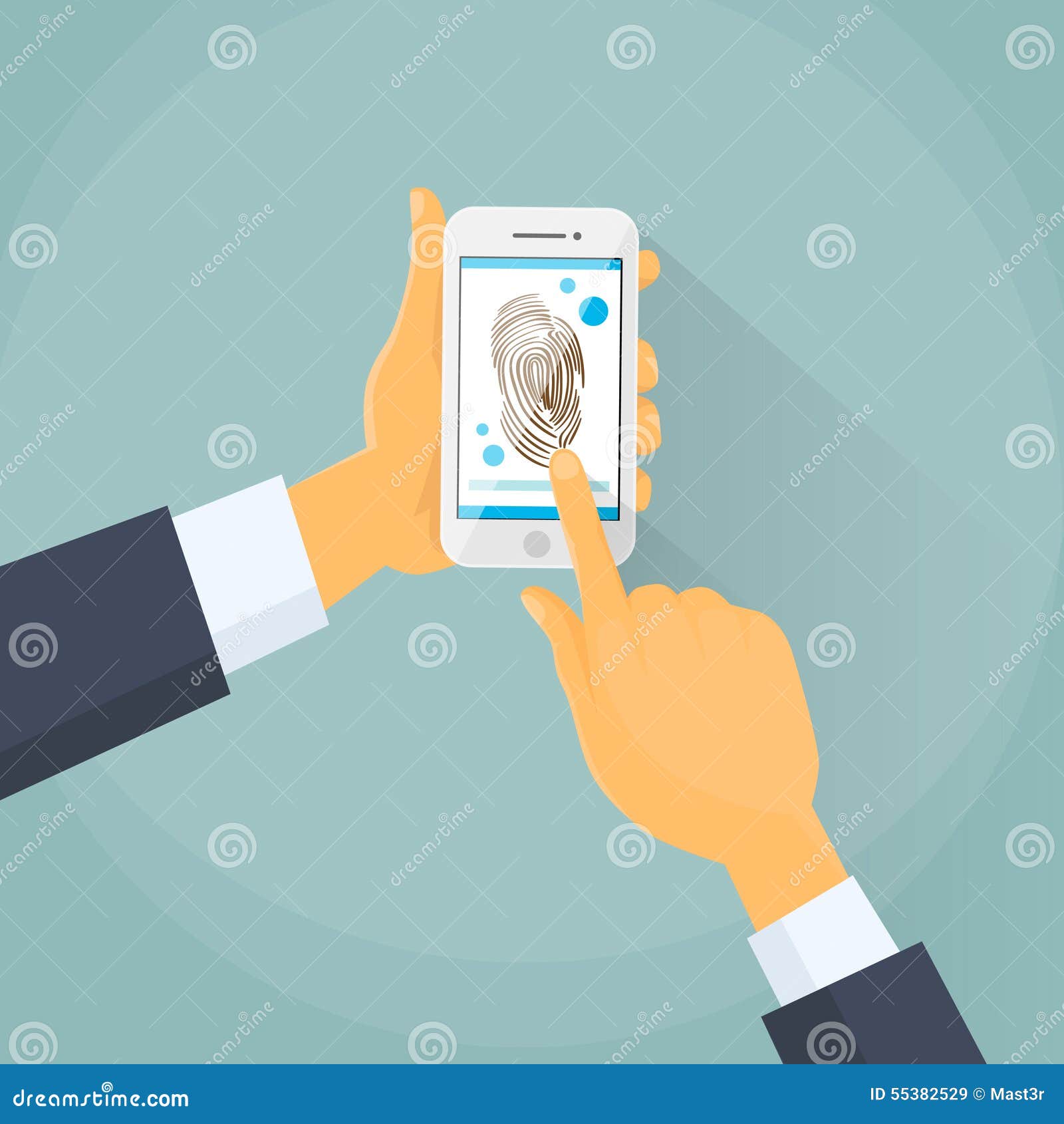 Finger Print Smart Phone Access Lock, Business Man Stock Vector ... Finger Print Smart Phone Access Lock, Business Man Stock Vector ...