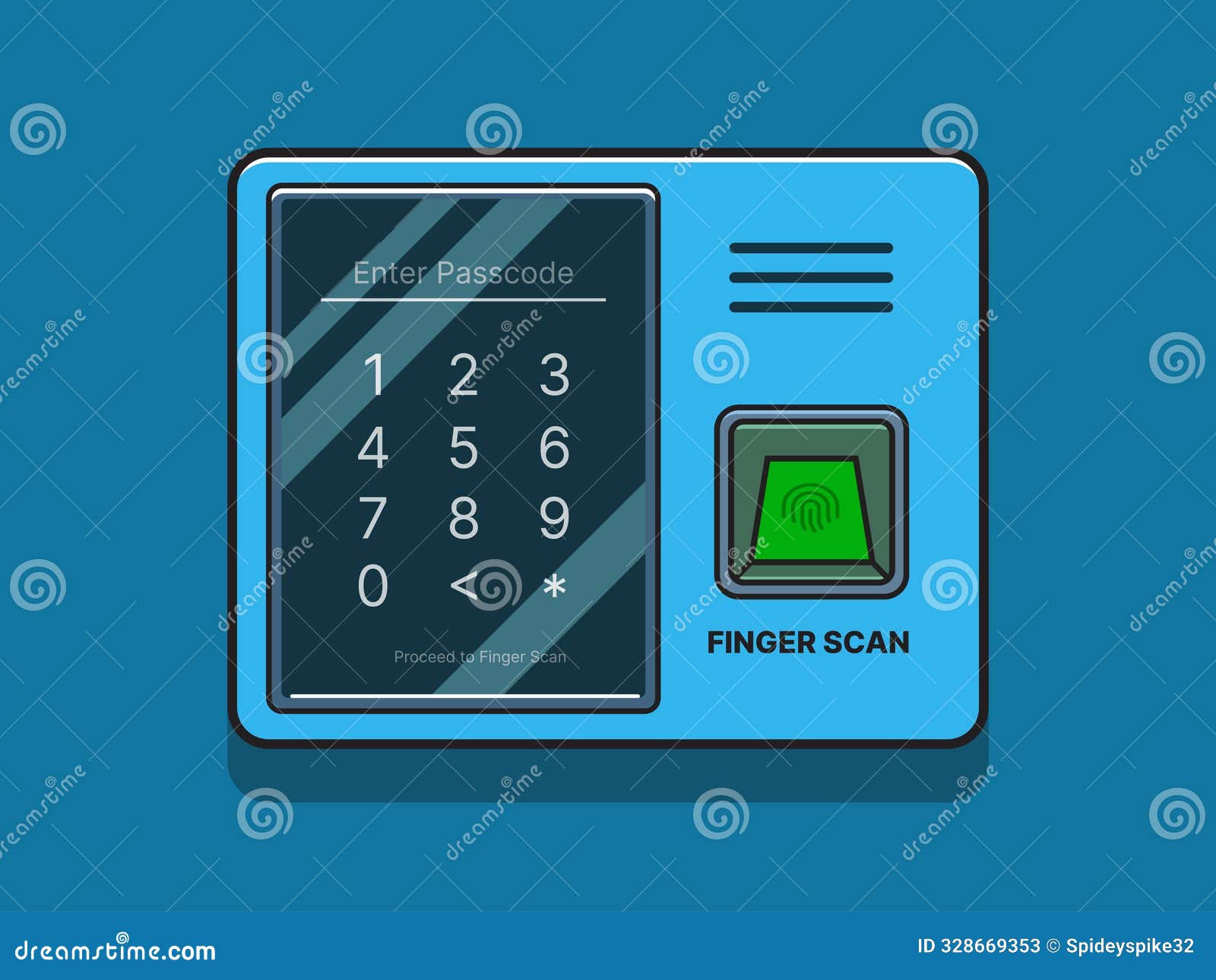 The Finger Print Tools with Touch Screen. Isolated Vector Illustration ...