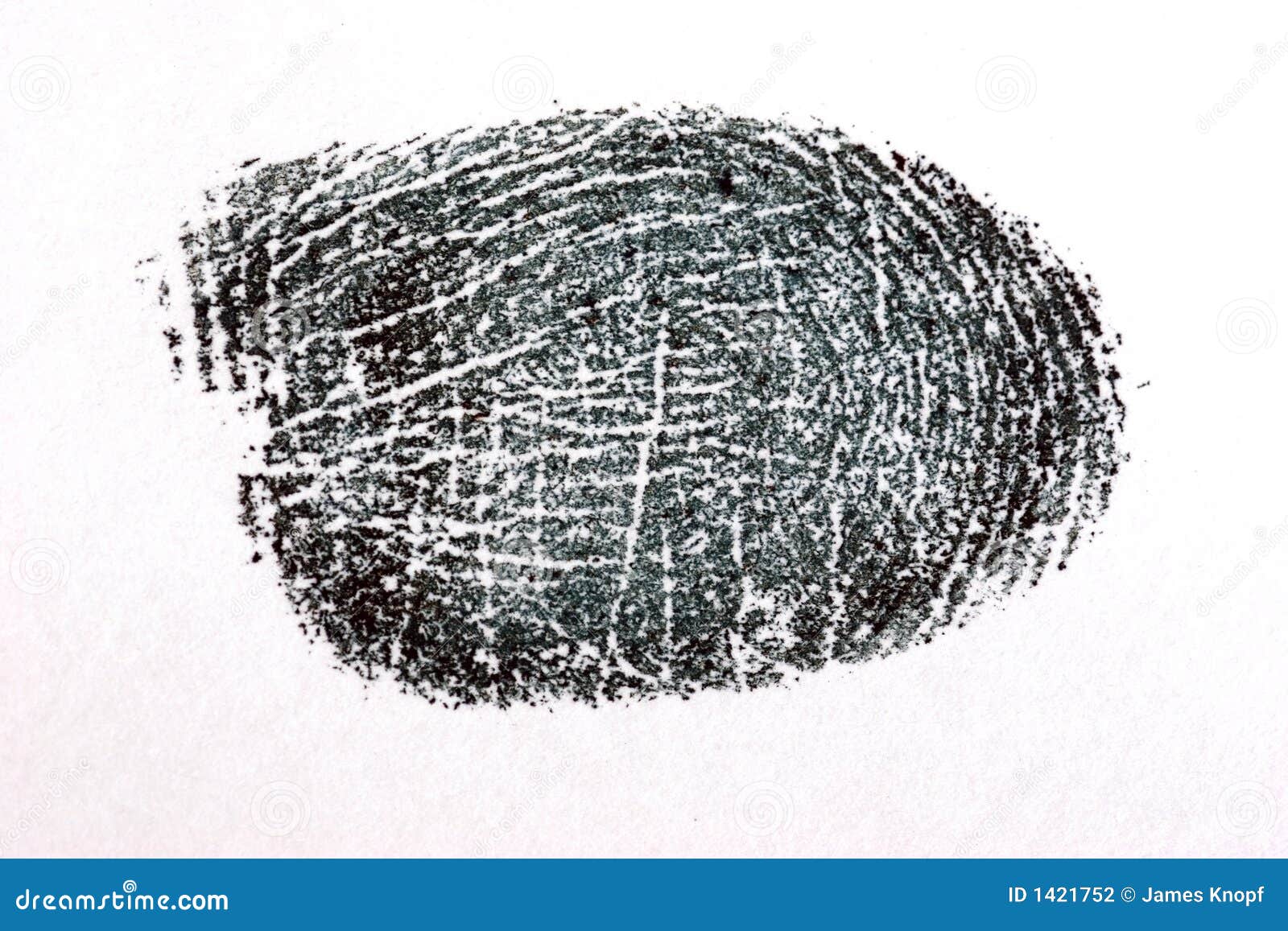 Finger Print on White Paper Stock Photo - Image of fingerprint, record ...
