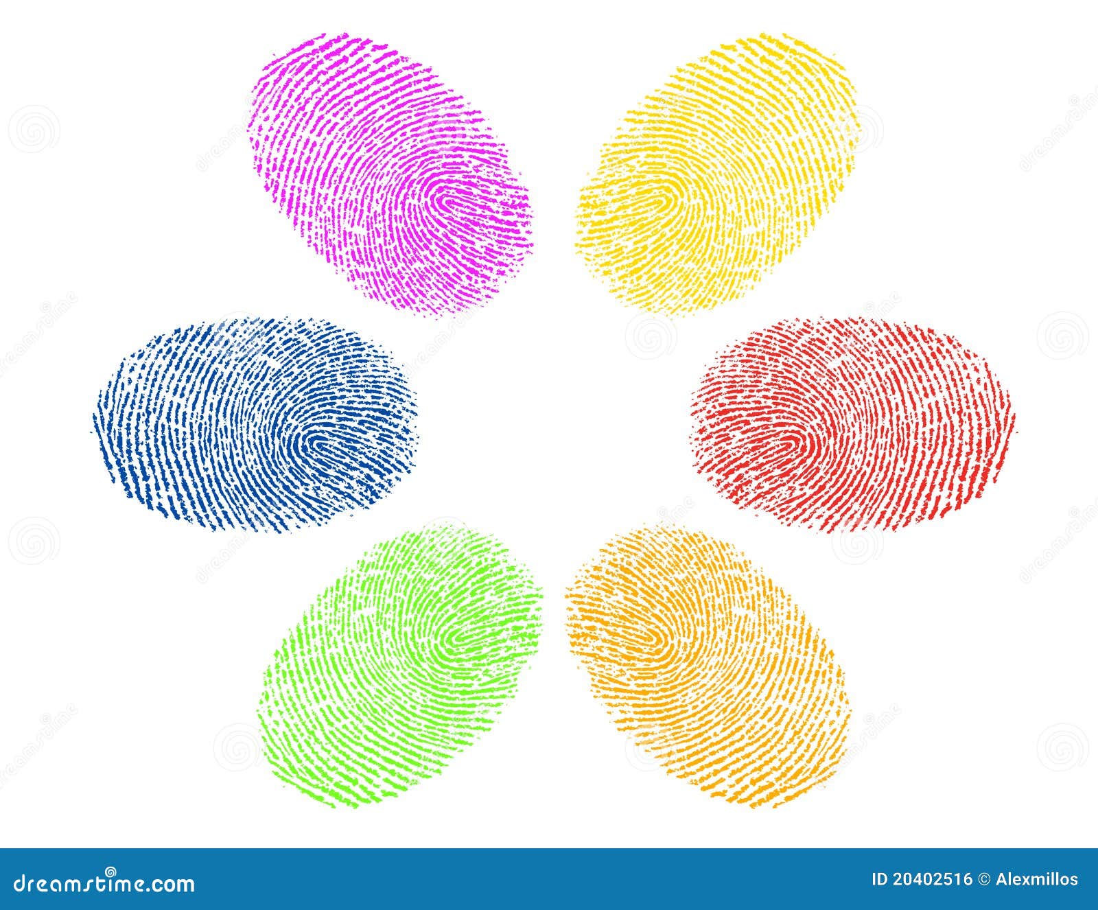 Finger Prints in Various Colors Stock Illustration - Illustration of ...