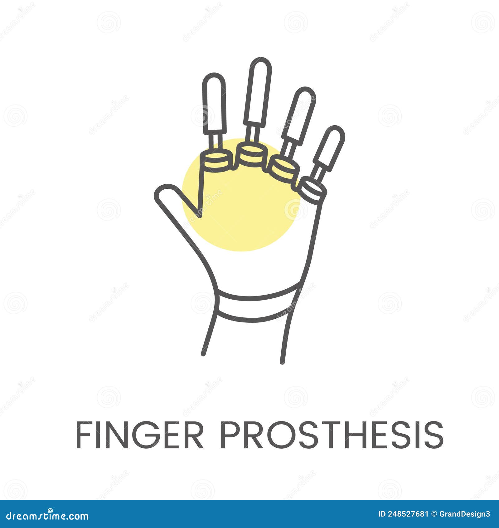 Finger Prosthetics Vector Linear Icon Stock Vector - Illustration of ...