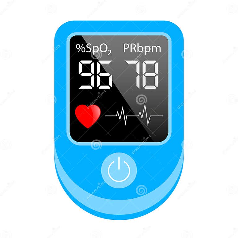 Finger Pulse Oximeter, Oxygen Saturation Meter Stock Vector ...