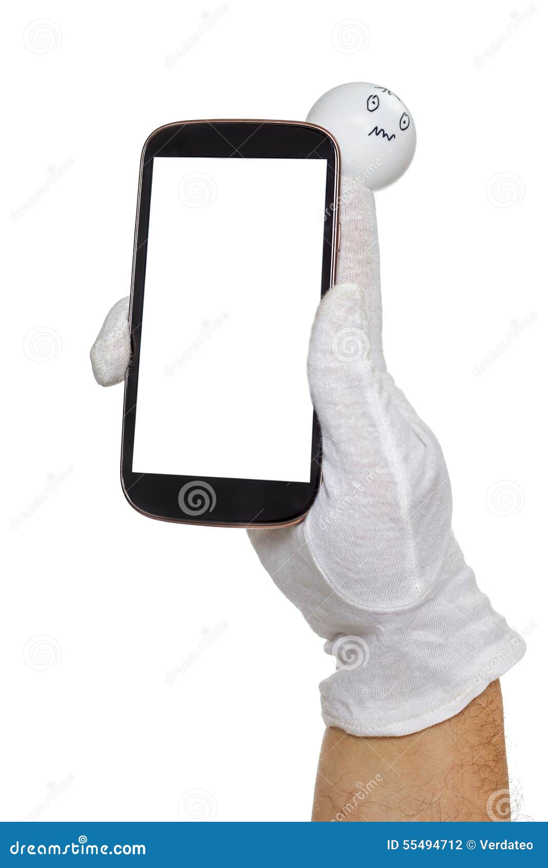 Finger Puppet Holding Smart Phone Stock Photo - Image of digital ...