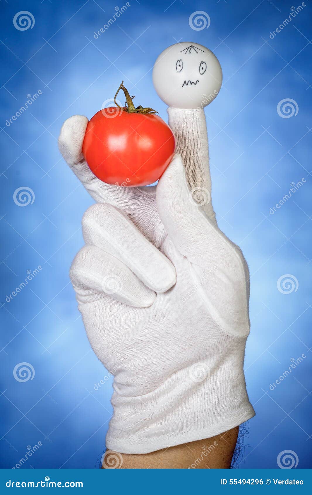 Finger Puppet Holding Tomato Stock Photo - Image of vegetable, vitamin ...