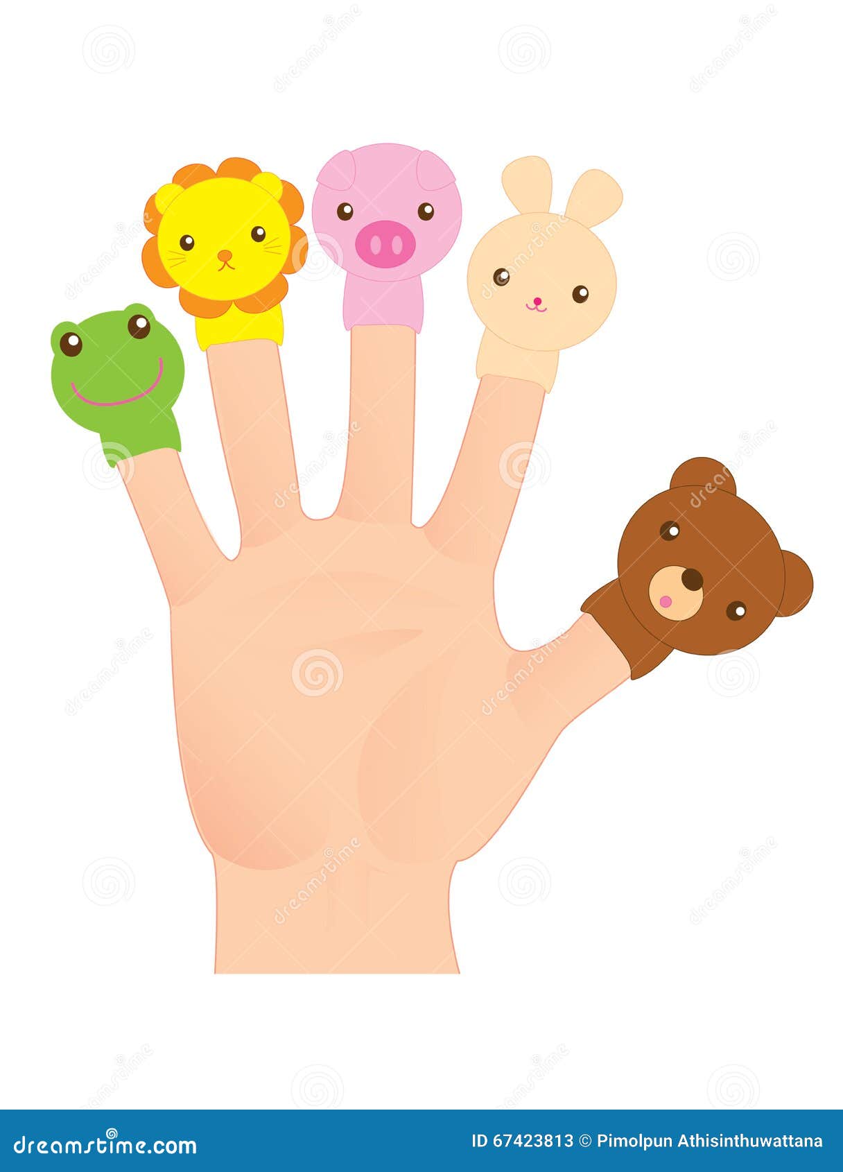 Finger Puppets. Vector Illustration. Cut And Glue The Paper Cute ...