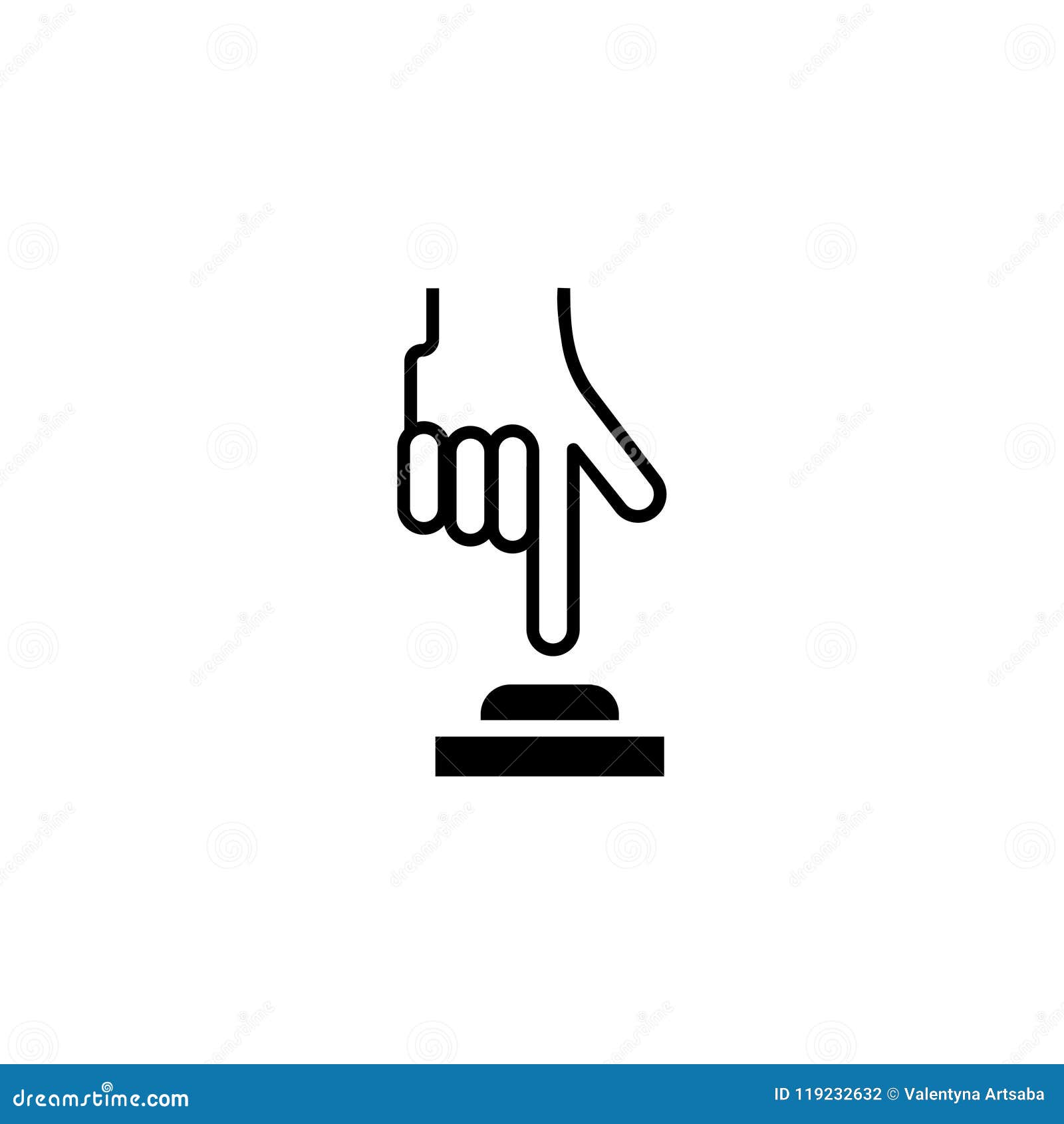 Finger Push Button Flat Vector Icon Stock Vector - Illustration of ...