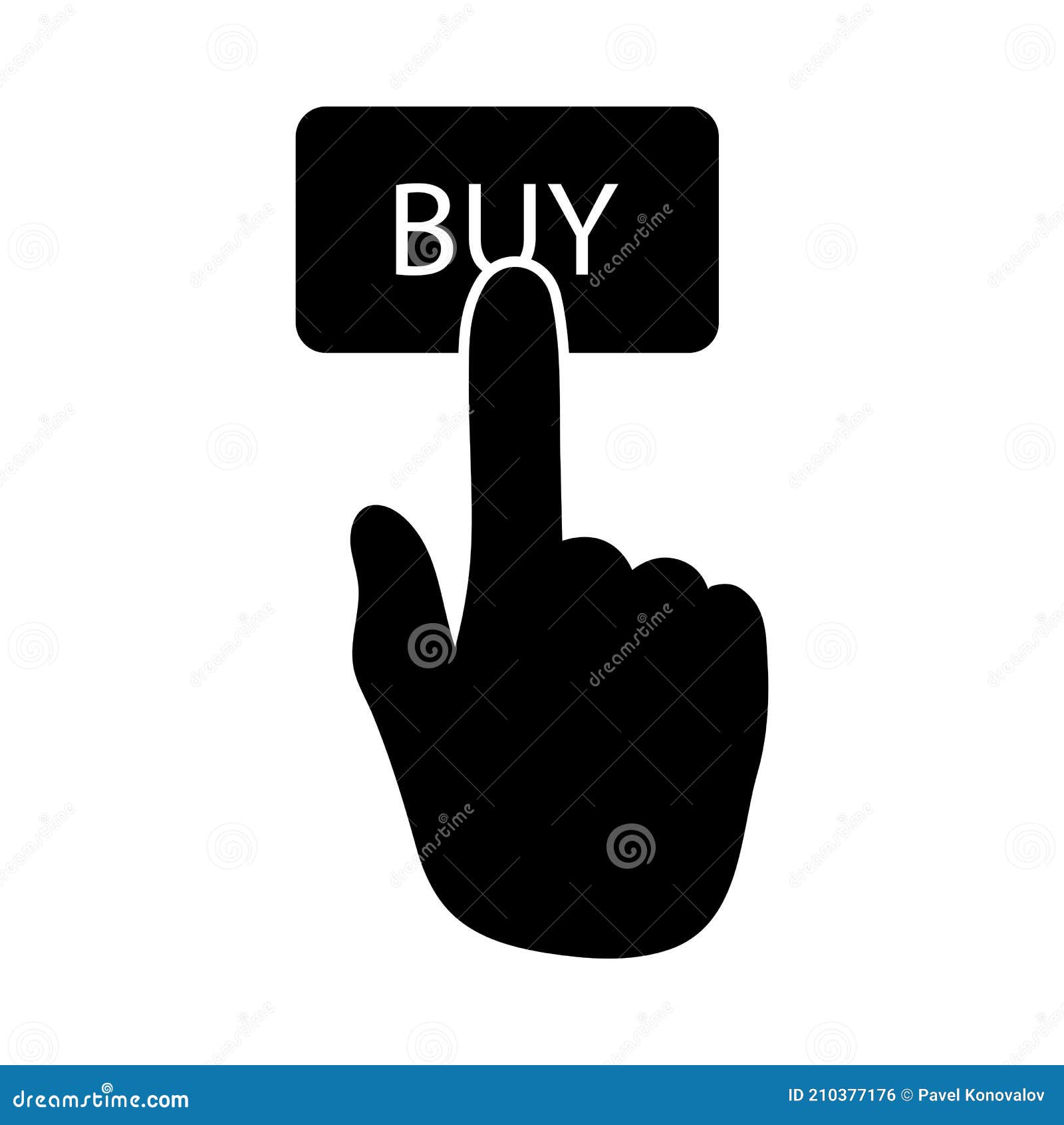 Finger Push the Buy Button Icon Stock Vector - Illustration of ...