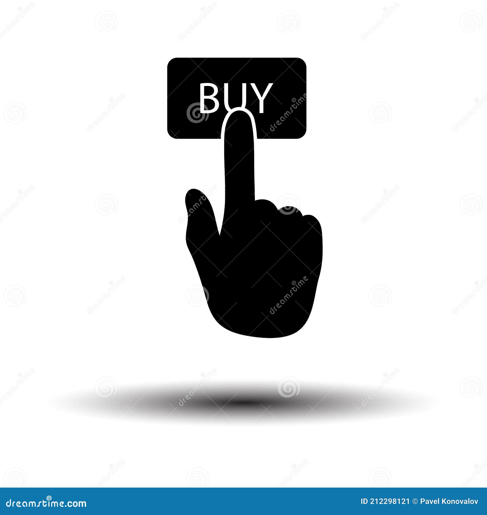 Finger Push the Buy Button Icon Stock Vector - Illustration of black ...