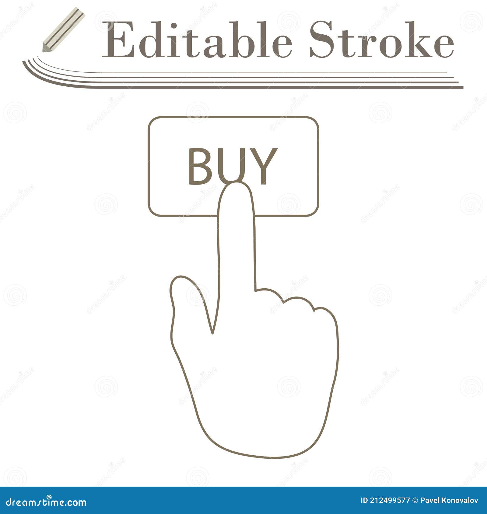 Finger Push the Buy Button Icon Stock Vector - Illustration of commerce ...