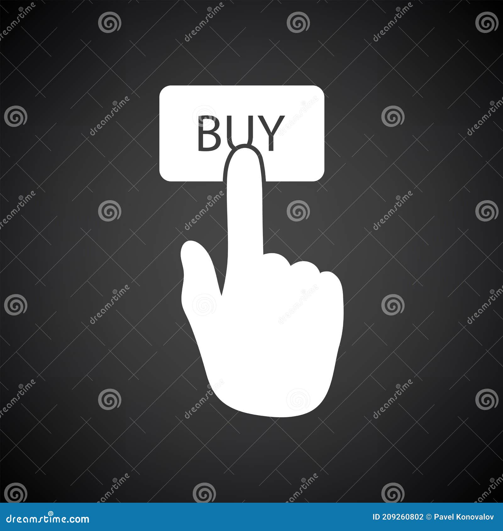 Finger Push the Buy Button Icon Stock Vector - Illustration of payment ...