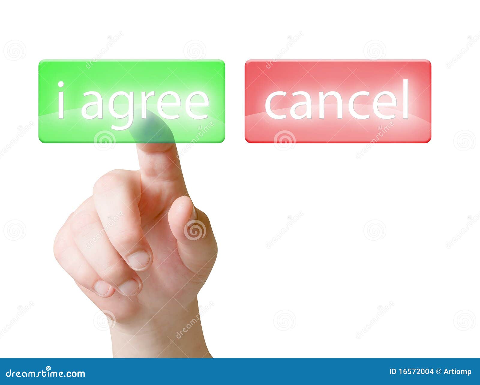 Finger Push on Chouse I Agree Button Stock Photo - Image of inspiration ...