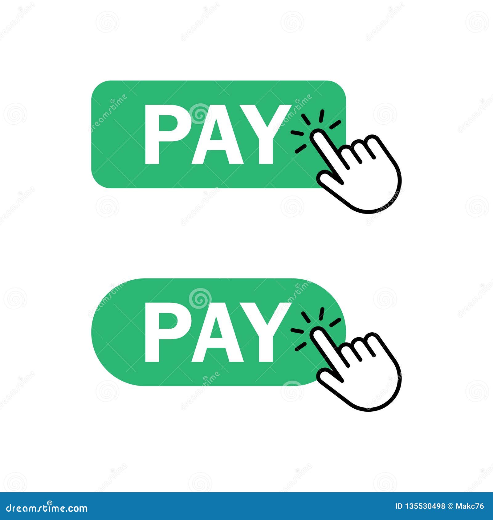 Finger Push on Pay Button Icon Stock Vector - Illustration of sign ...