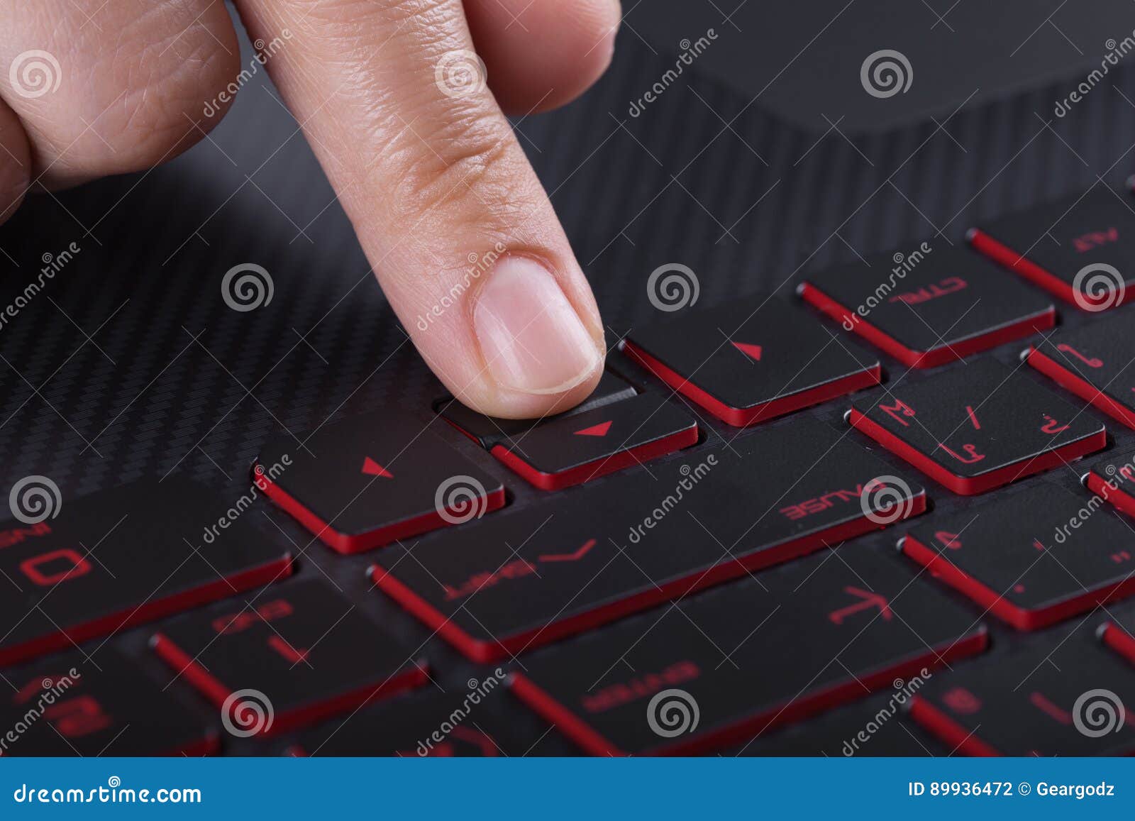 Finger Pushing Arrow Button on Laptop Keyboard Stock Photo - Image of ...