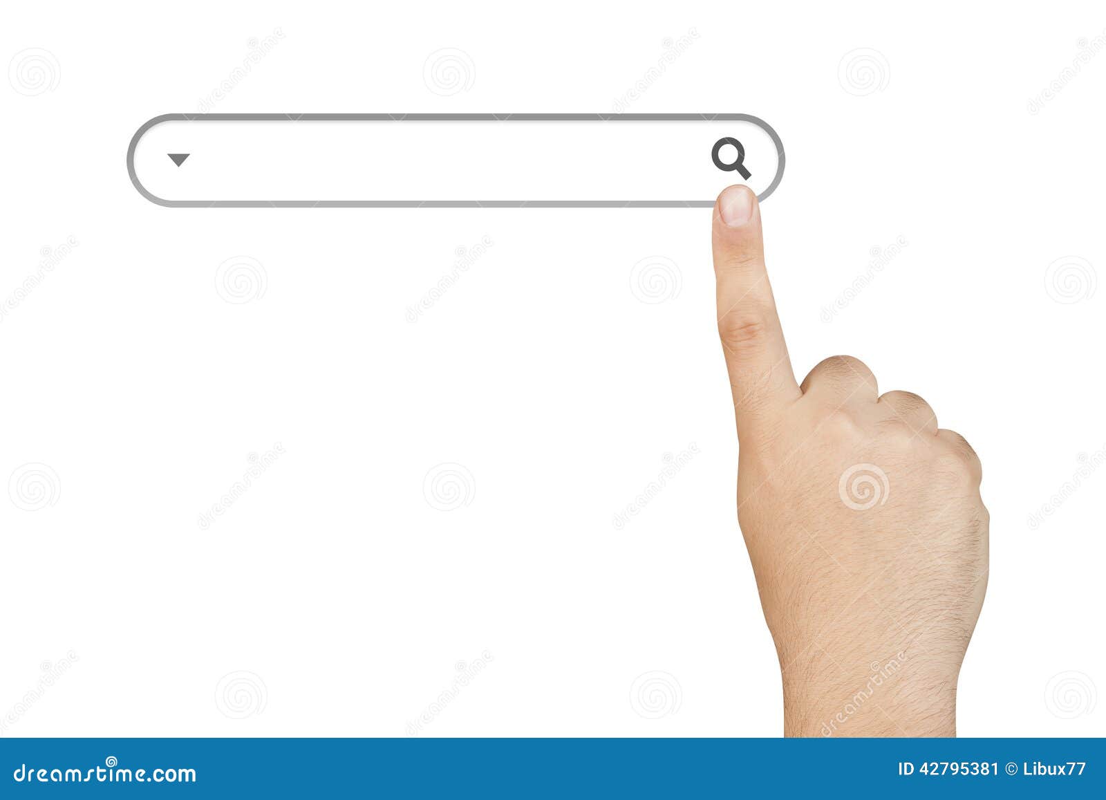 Finger Pushing Empty Search Address Bar Button Stock Image - Image of ...