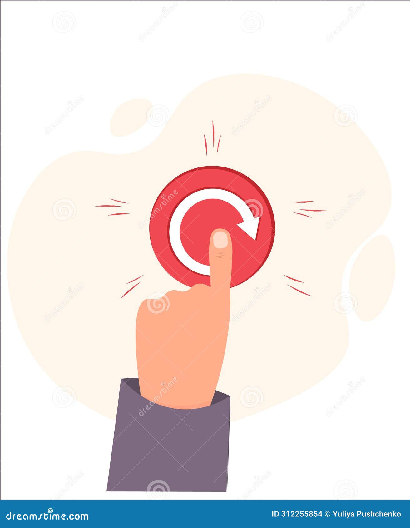 Finger Pushing Restart or Reboot Button Stock Vector - Illustration of ...