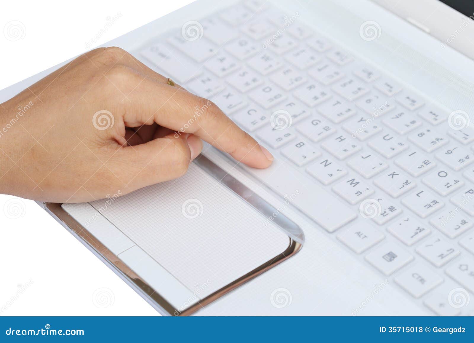 Finger Pushing the Space Bar Button Stock Photo - Image of computing ...