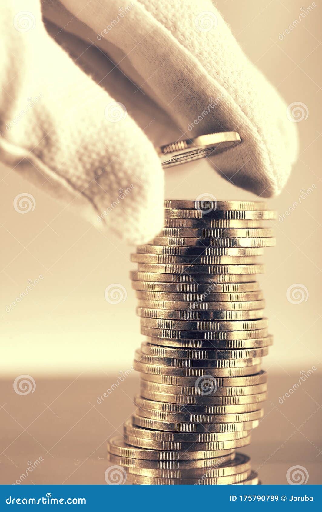Finger put coin stock image. Image of column, earnings - 175790789