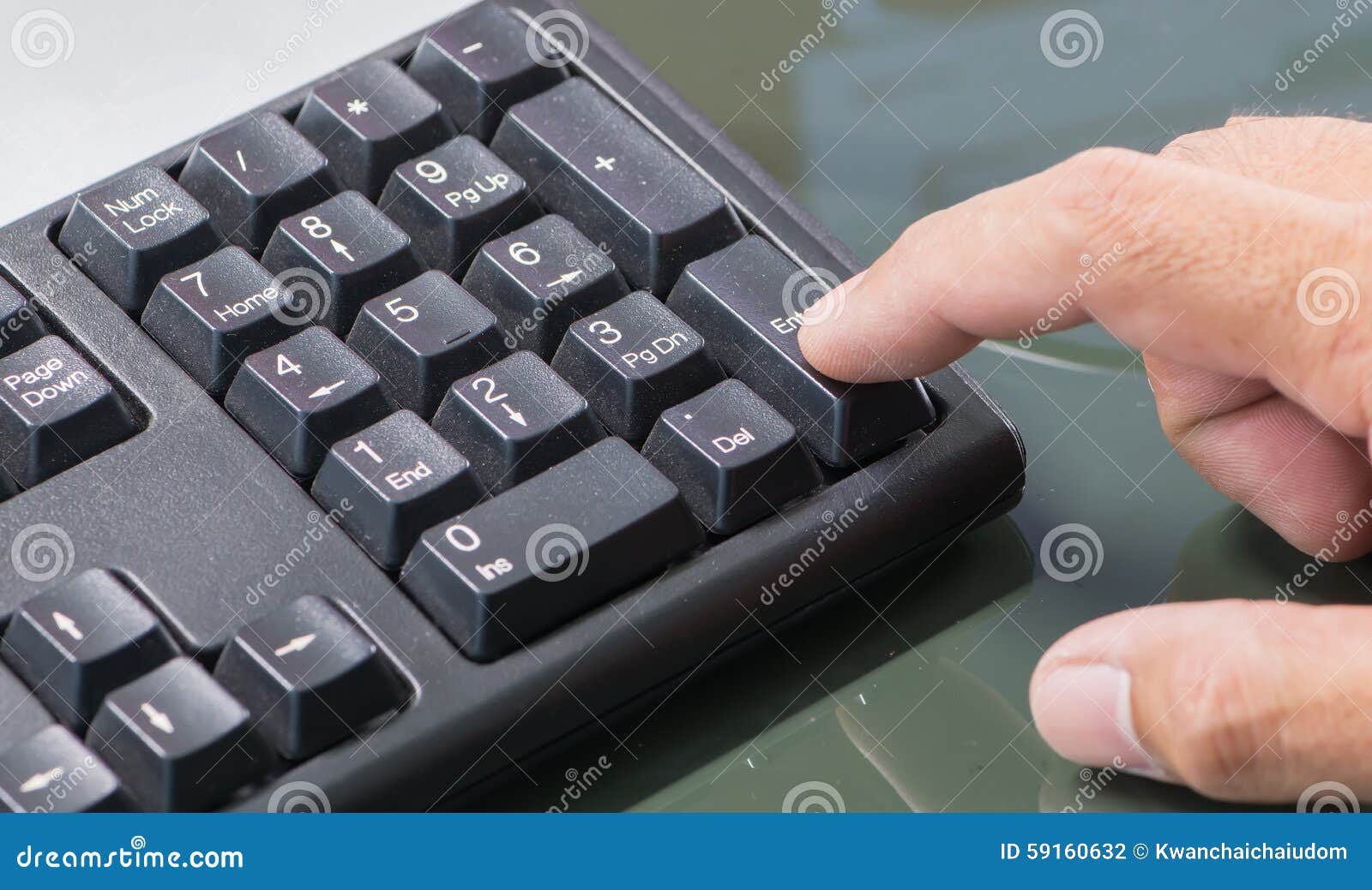 Finger put on enter botton stock photo. Image of work - 59160632