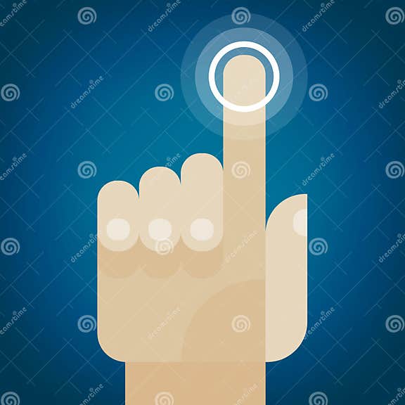 Finger Que Toca Un Vector Virtual Del Botón Ilustración del Vector ...