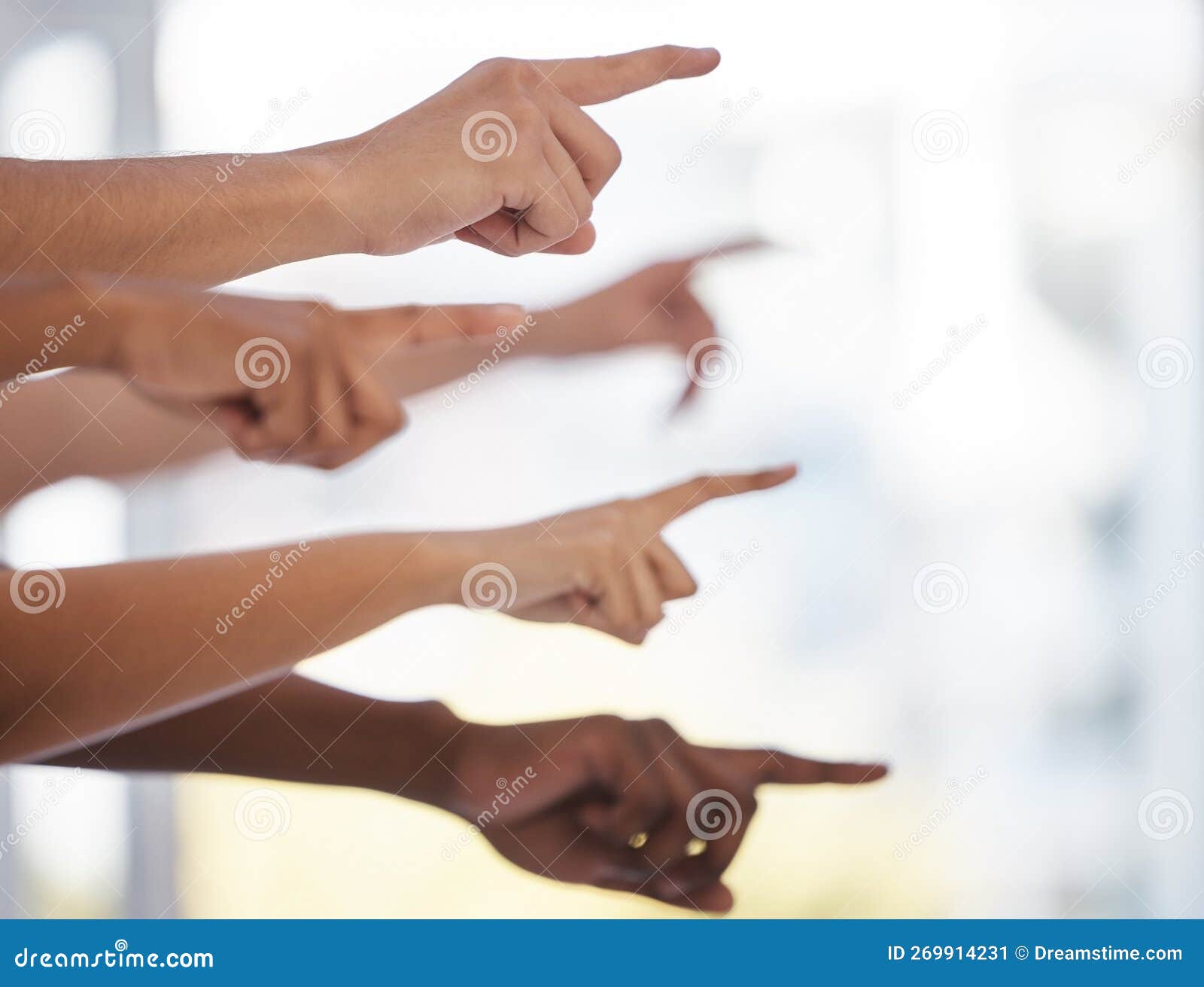 Finger Raise, Team and Office with Space for Mockup, Pointing and ...