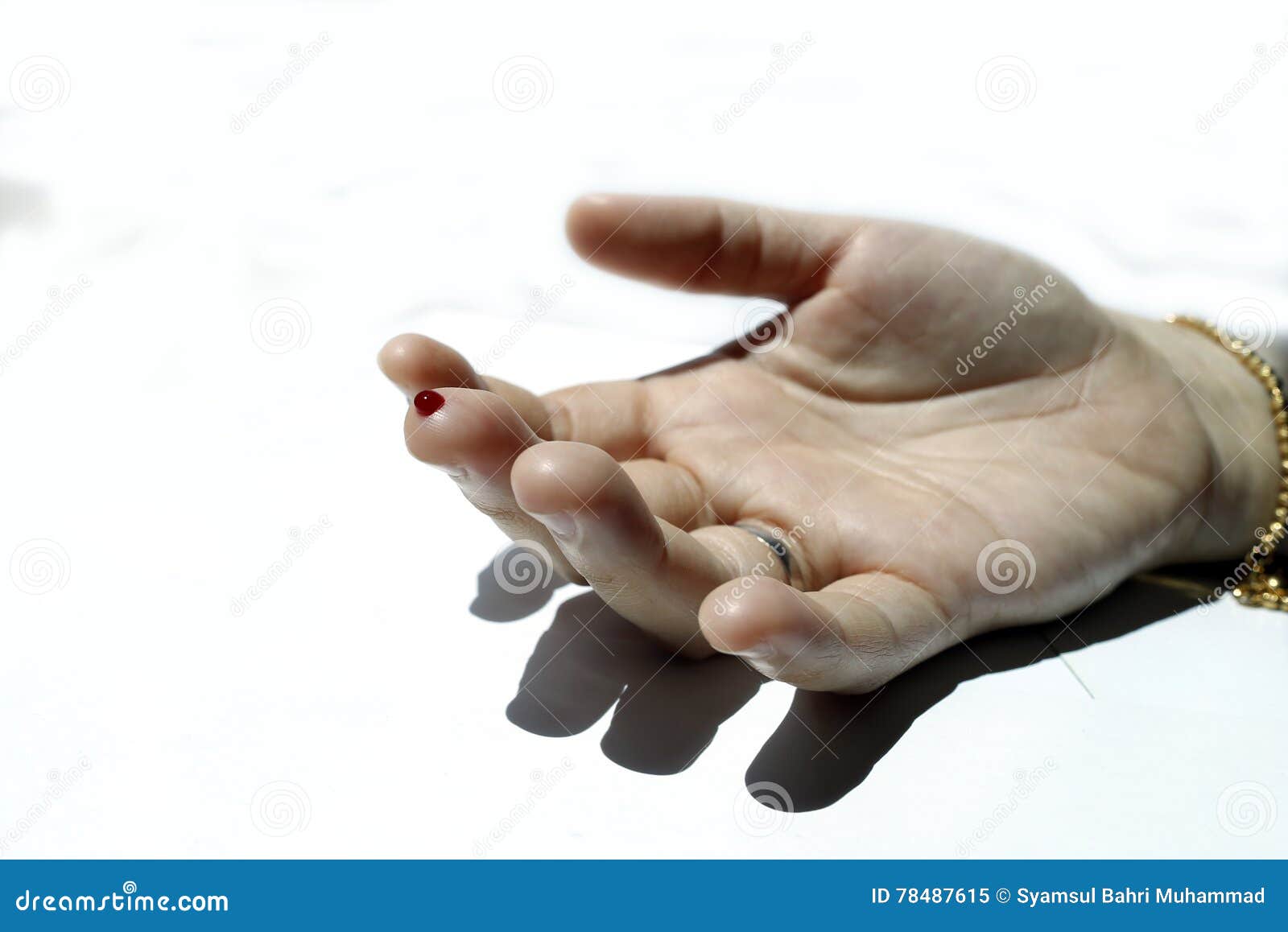 A Finger with Red Blood Drop Stock Image - Image of measurement, body ...
