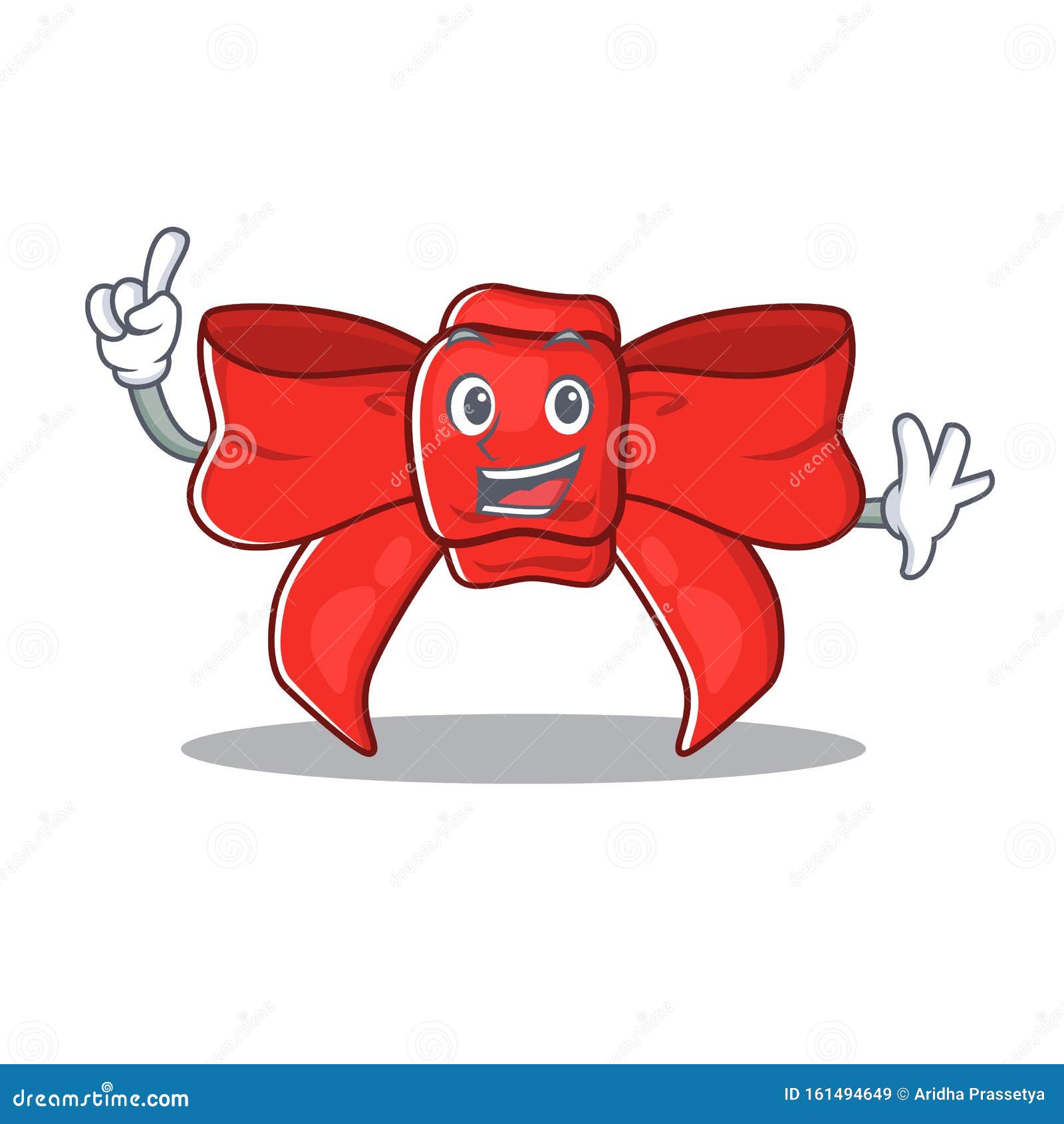 Finger Red Ribbon Bow with the Cartoon Stock Vector - Illustration of ...