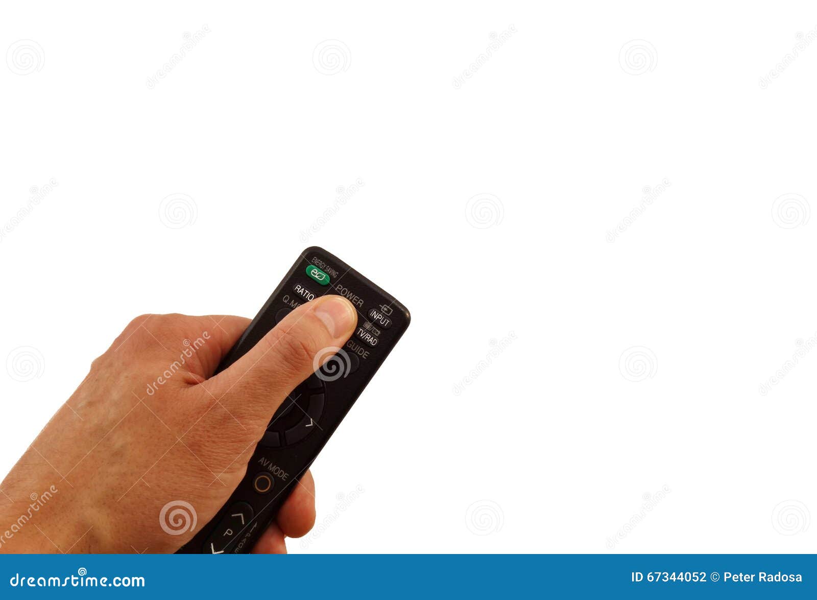 Finger on the Remote Control Stock Photo - Image of hand, isolated ...