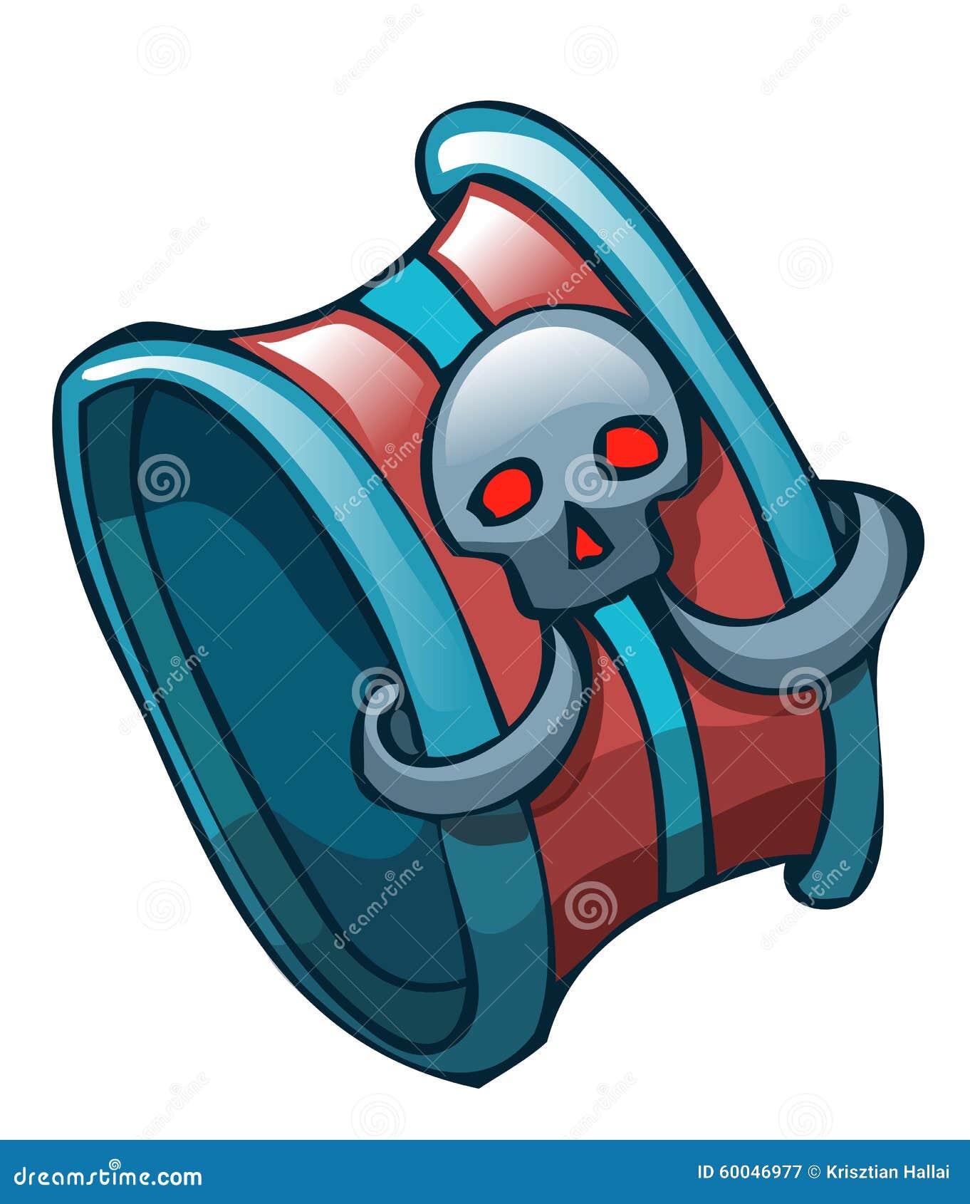 Finger Ring with a Skull Decoration. Stock Vector - Illustration of ...