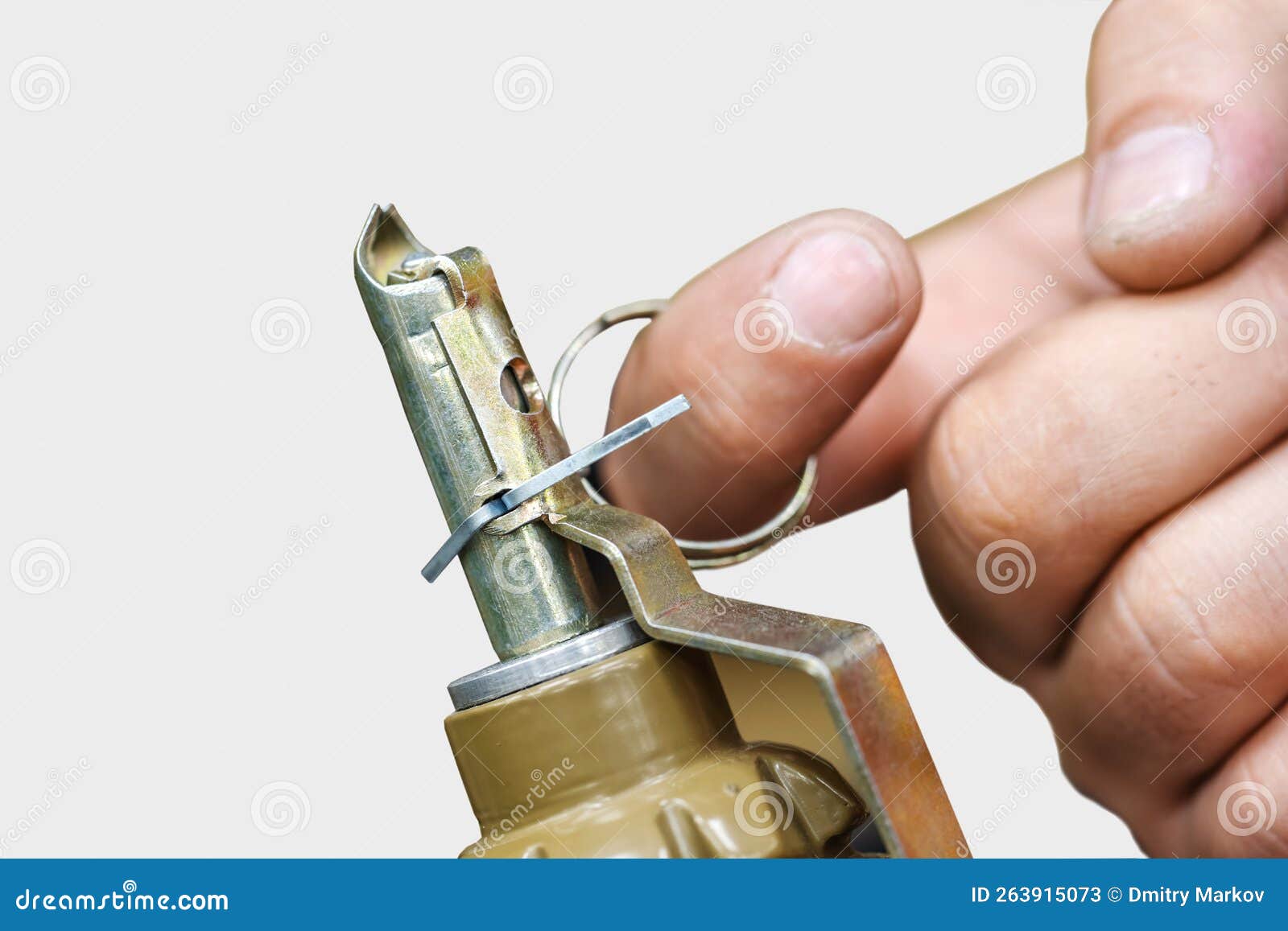 Finger on the Ring of the Training Grenade. Instructions for the Use of ...