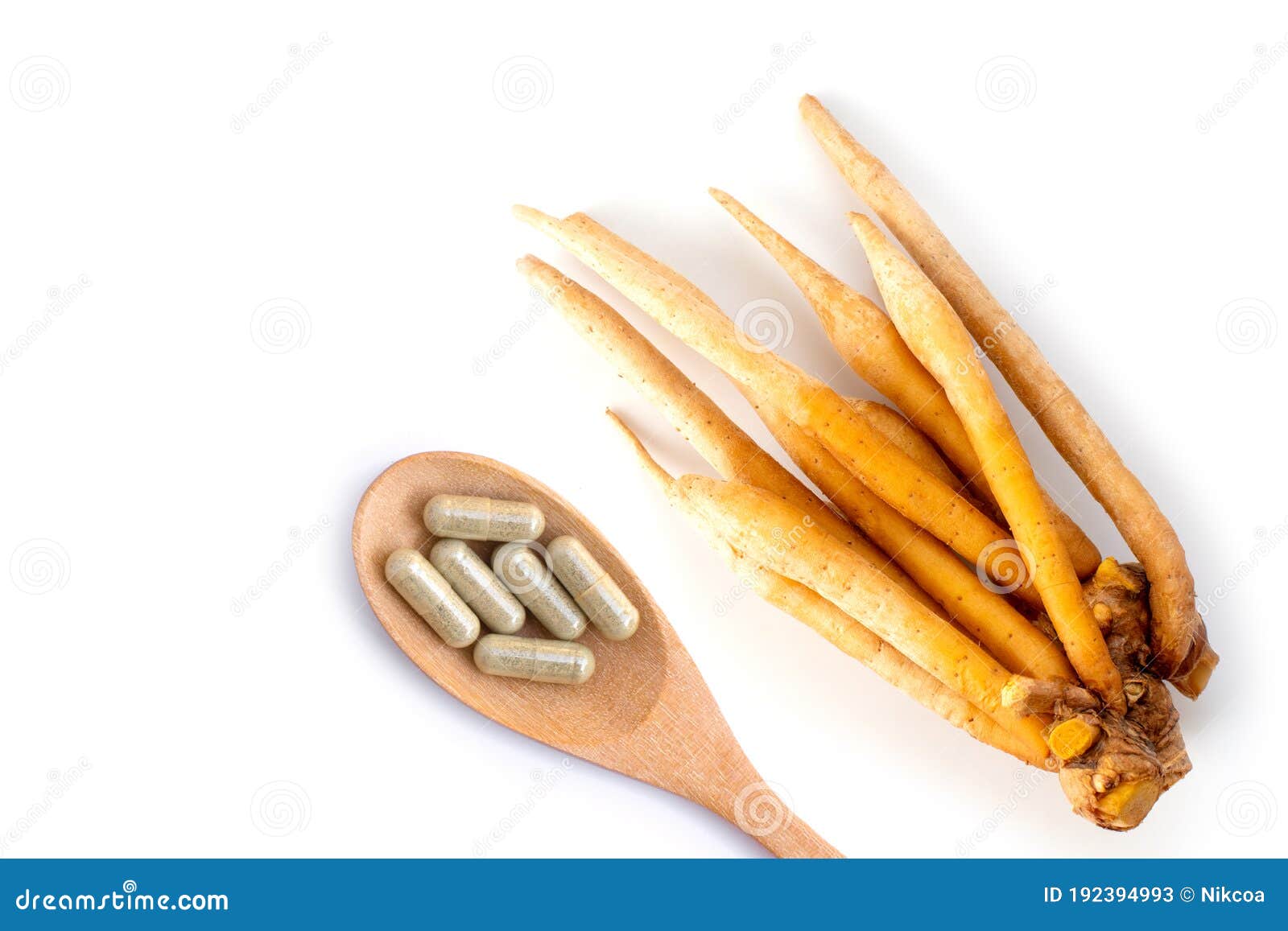 Fingerroot powder capsule stock image. Image of herbs - 192394993