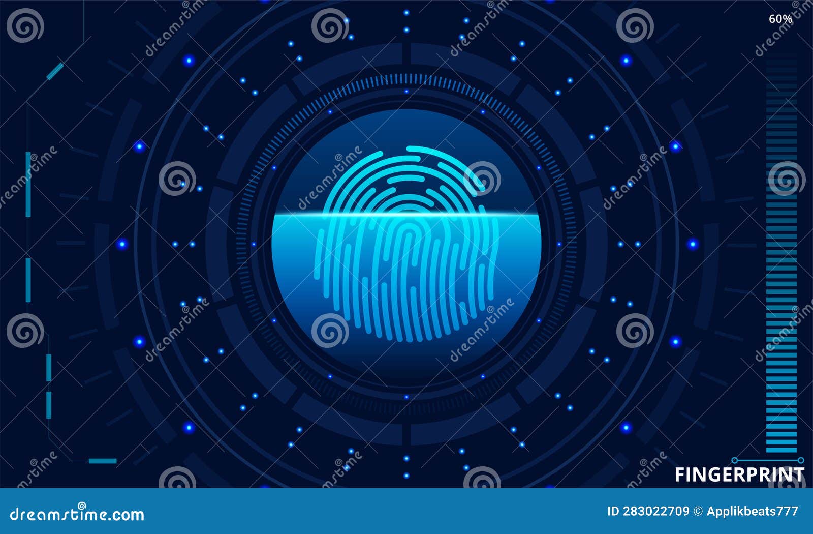 Finger Scan in Futuristic Style Stock Vector - Illustration of data ...