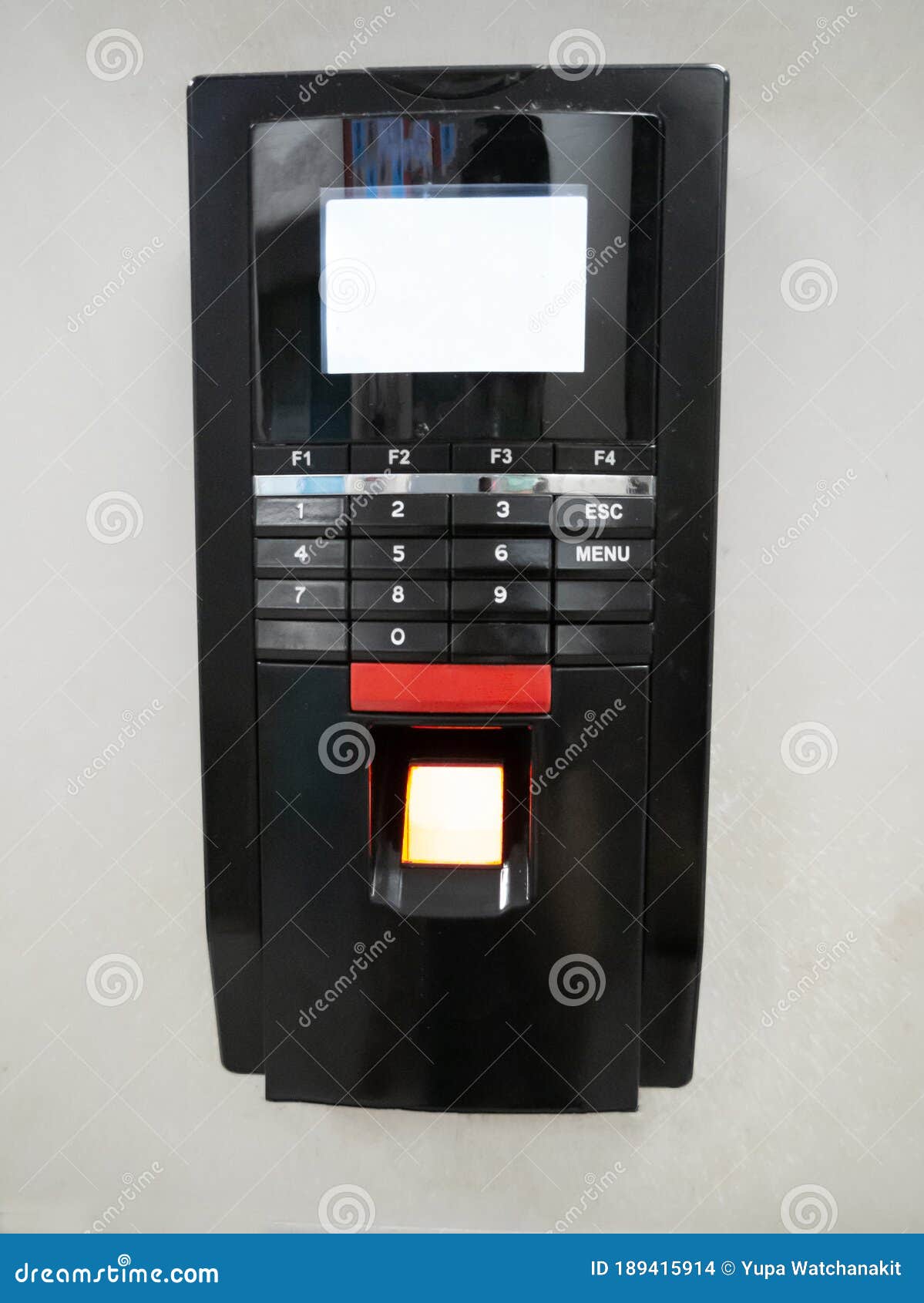 Finger Scanner on the Wall in the Building Stock Photo - Image of ...
