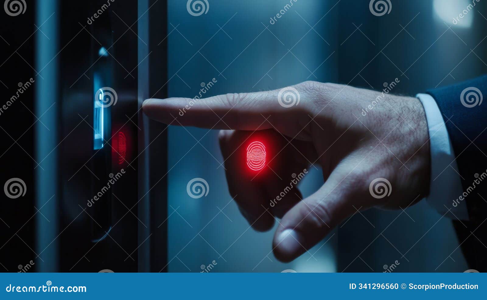 Finger Scanning Biometric Sensor for Digital Access Control Stock Photo ...