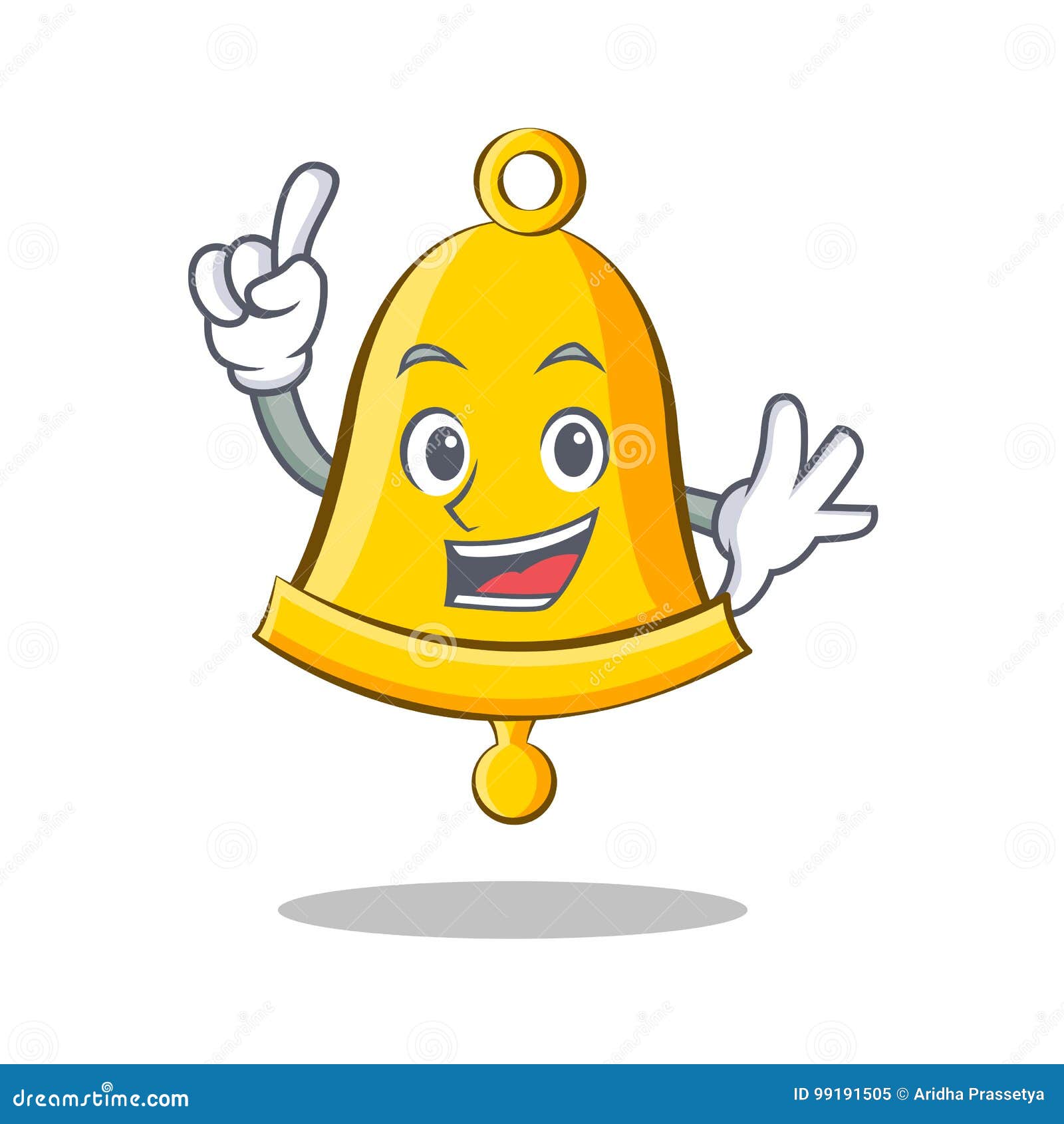 Finger School Bell Character Cartoon Stock Vector - Illustration of ...