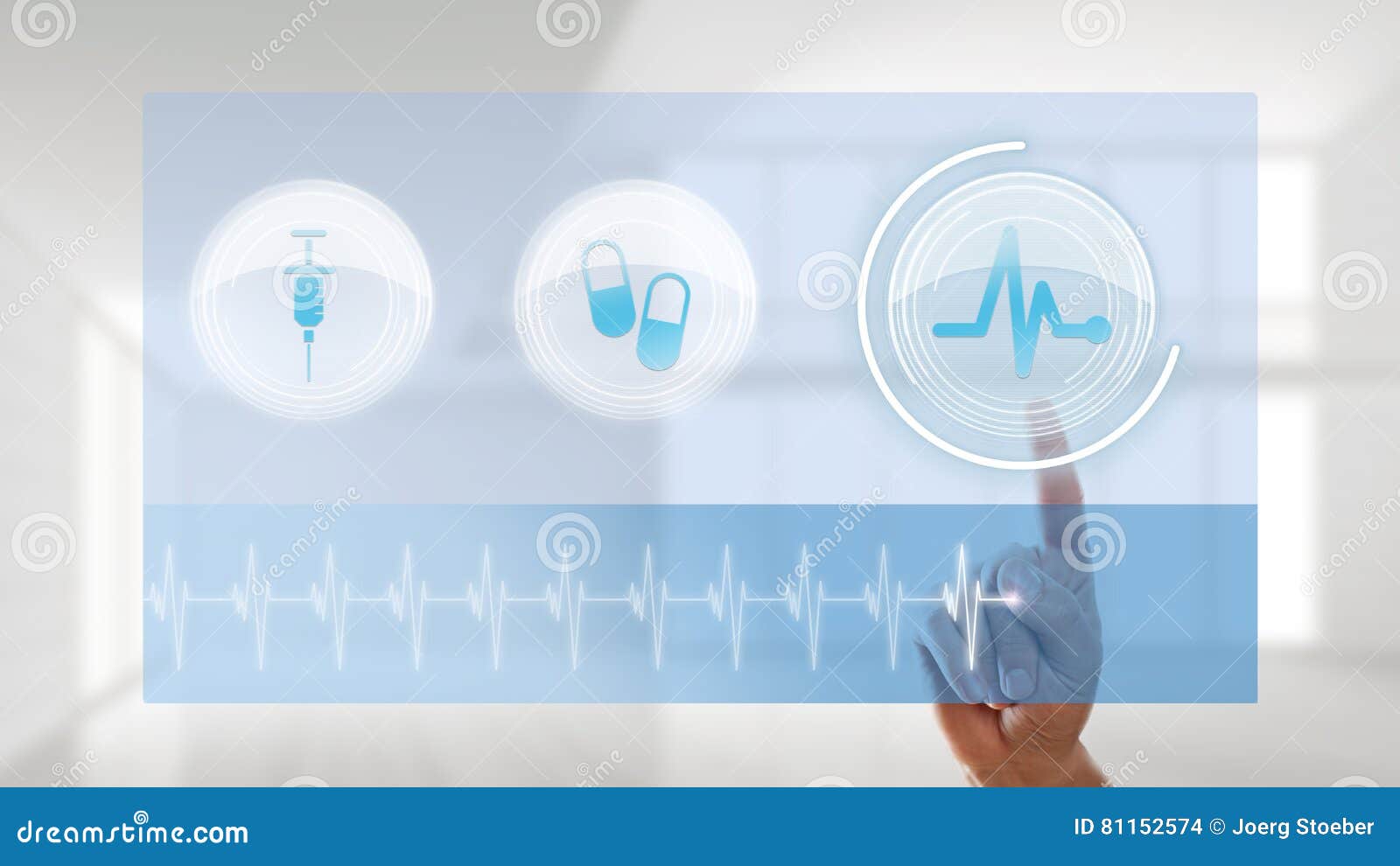 Finger Selecting Heart Rate Monitor Stock Photo - Image of circulatory ...