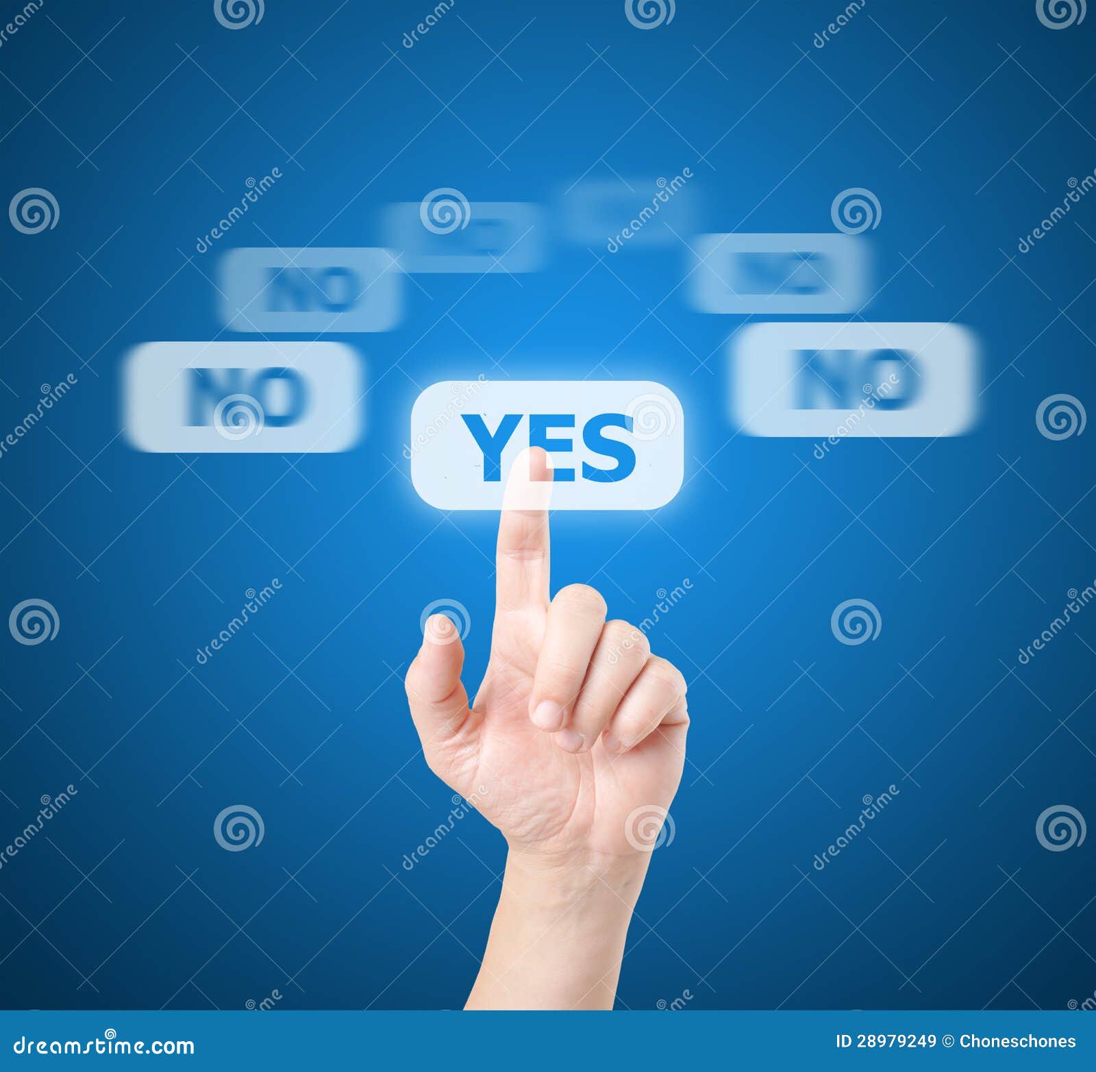 Finger Selects Touchscreen - YES Stock Image - Image of tech ...