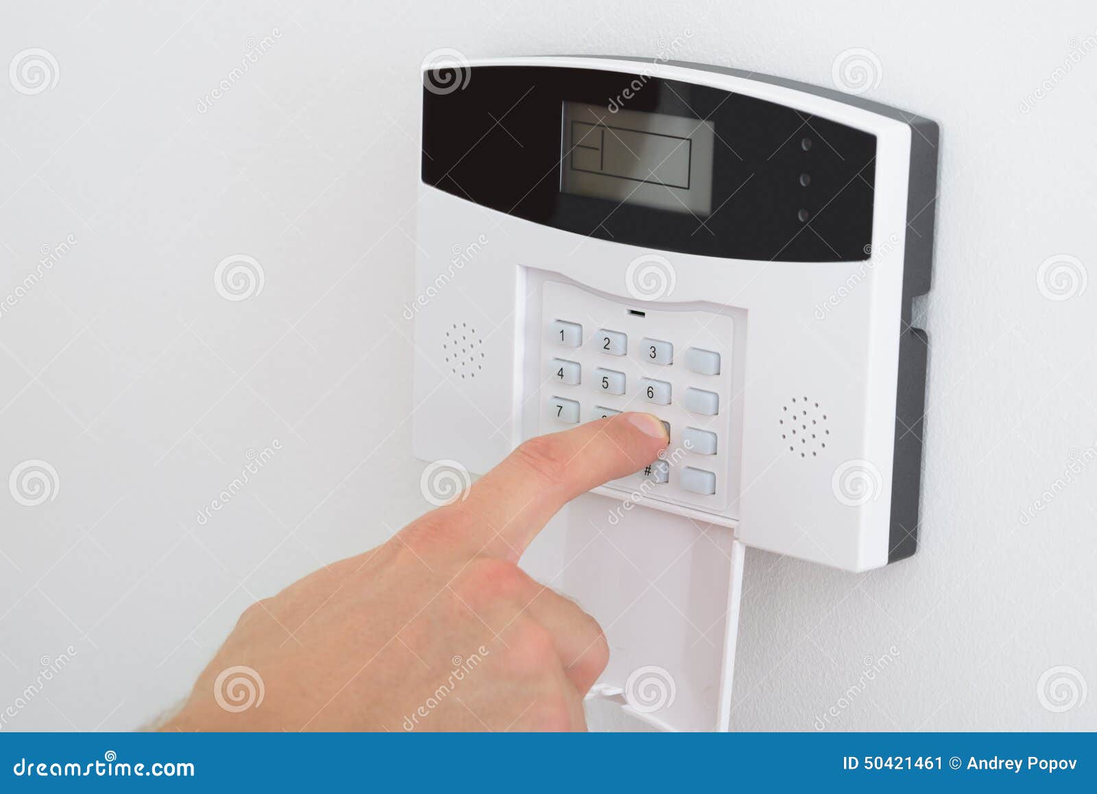 Finger Setting Security Alarm Stock Image - Image of button, access ...