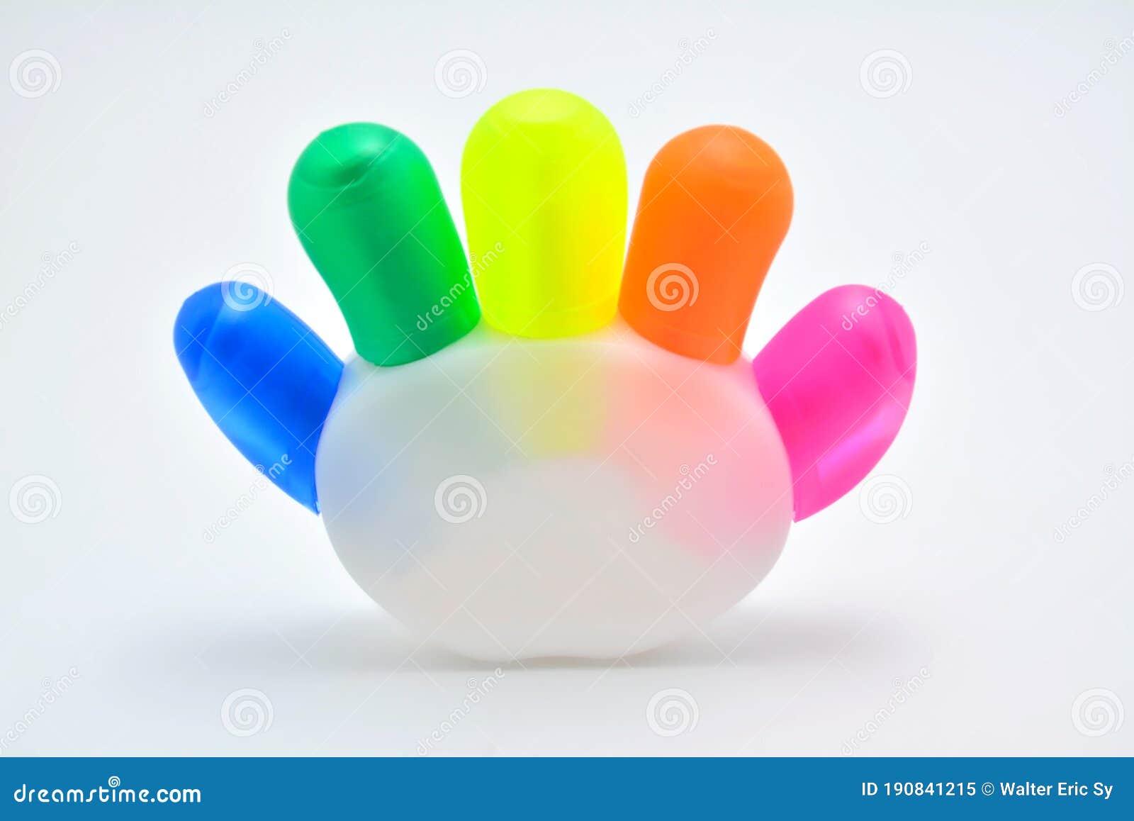 Finger Shaped Colorful Highlight Markers Stock Image - Image of human ...