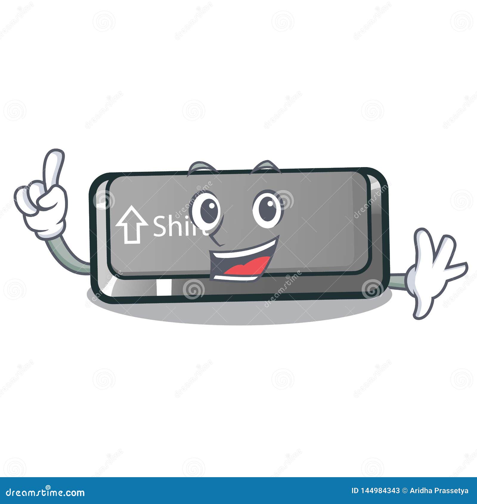 Finger Shift Button Installed in Cartoon Game Stock Vector ...