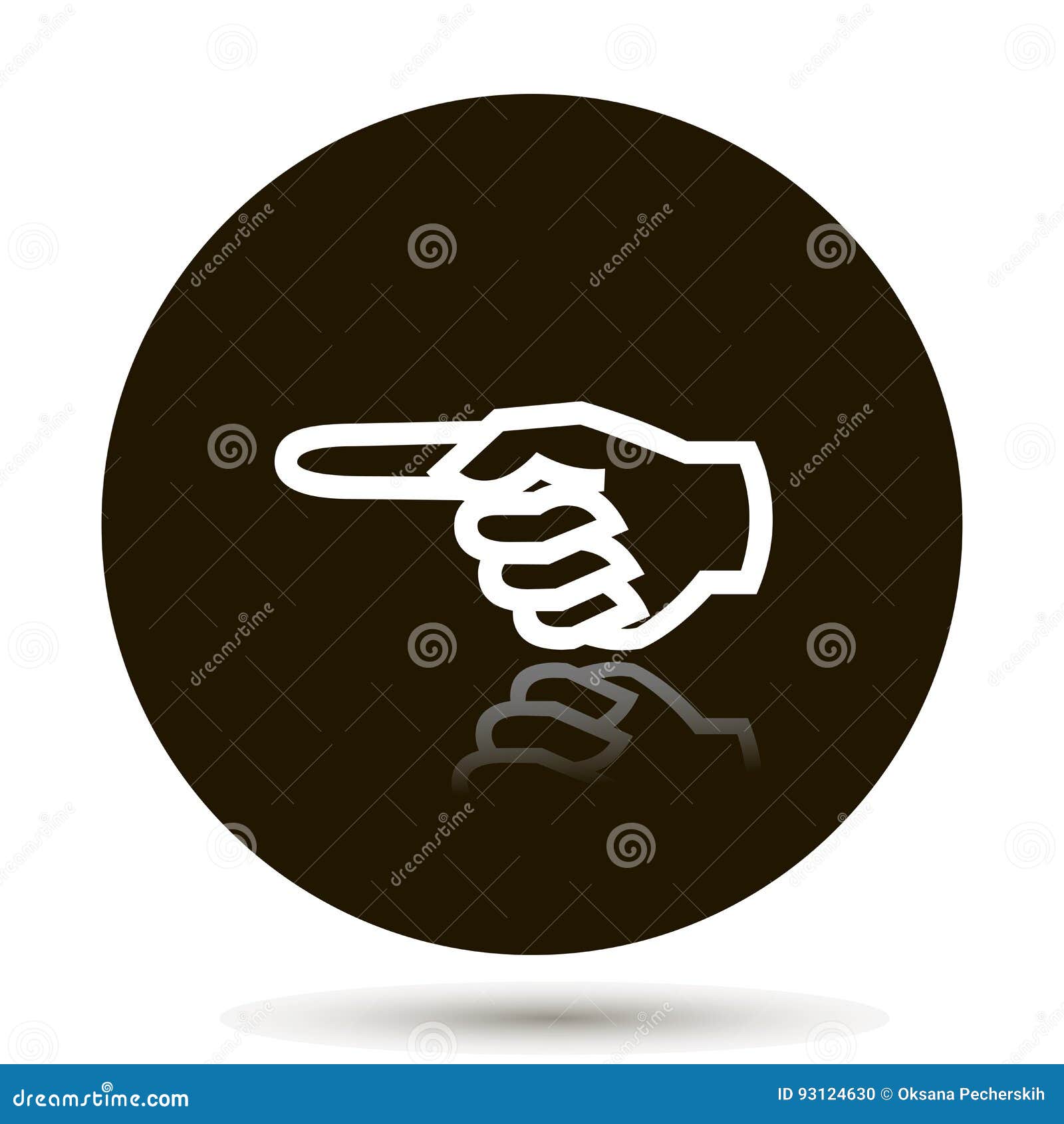 Finger showing direction stock vector. Illustration of black - 93124630