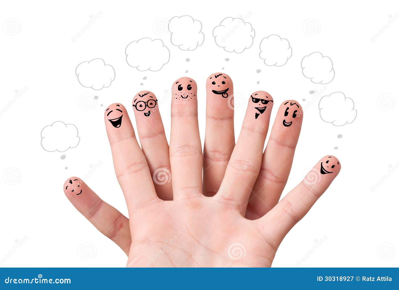 Finger Smileys with Speech Bubbles. Stock Image - Image of happiness ...