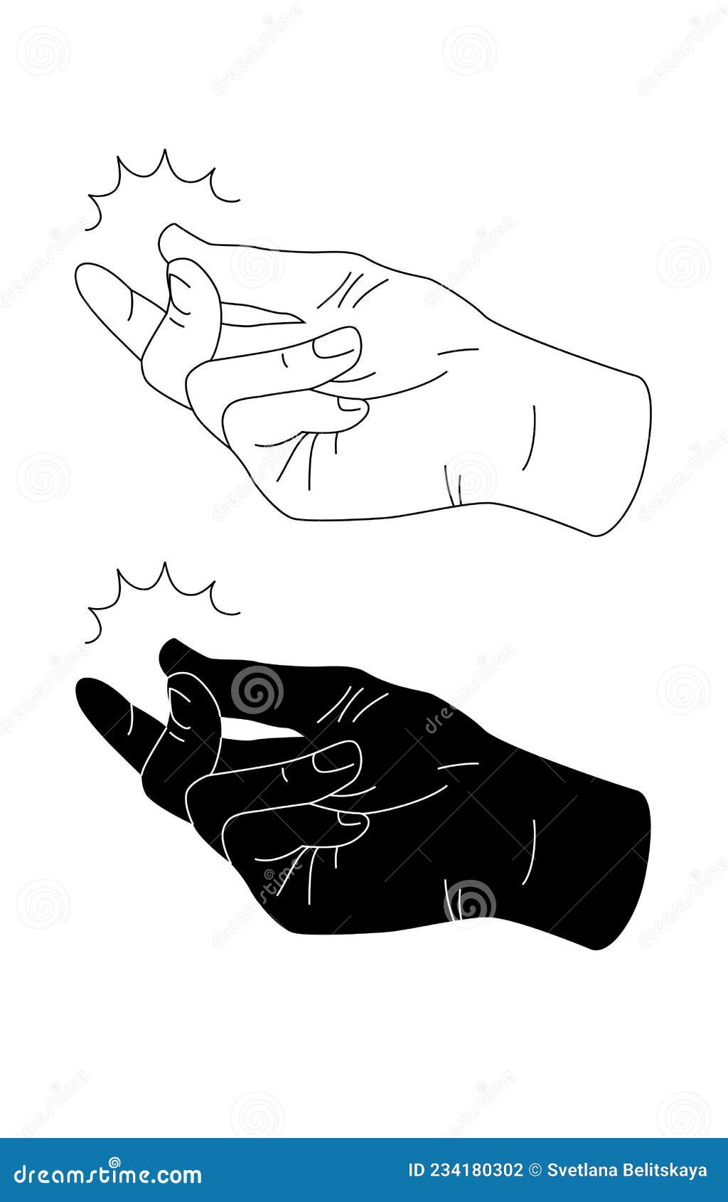 Finger Snap Gesture stock vector. Illustration of human - 234180302