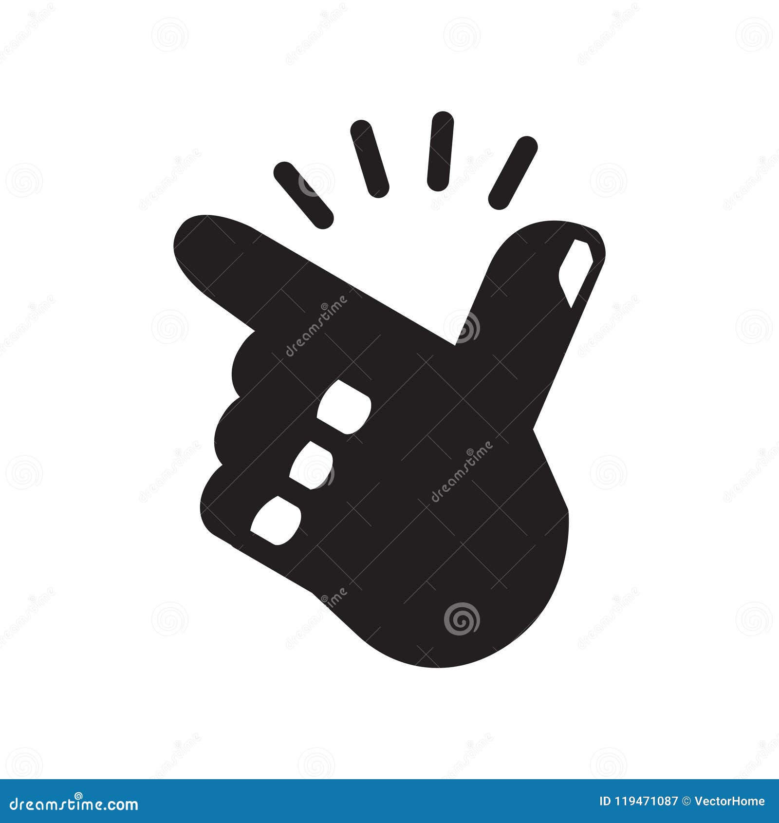 Finger Snapping Outlin, Hand Gesture. Easy Concept Expression ...