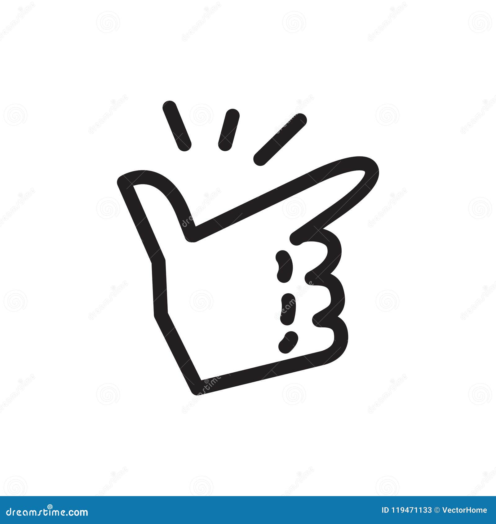 Finger Snapping Outlin, Hand Gesture. Easy Concept Expression ...