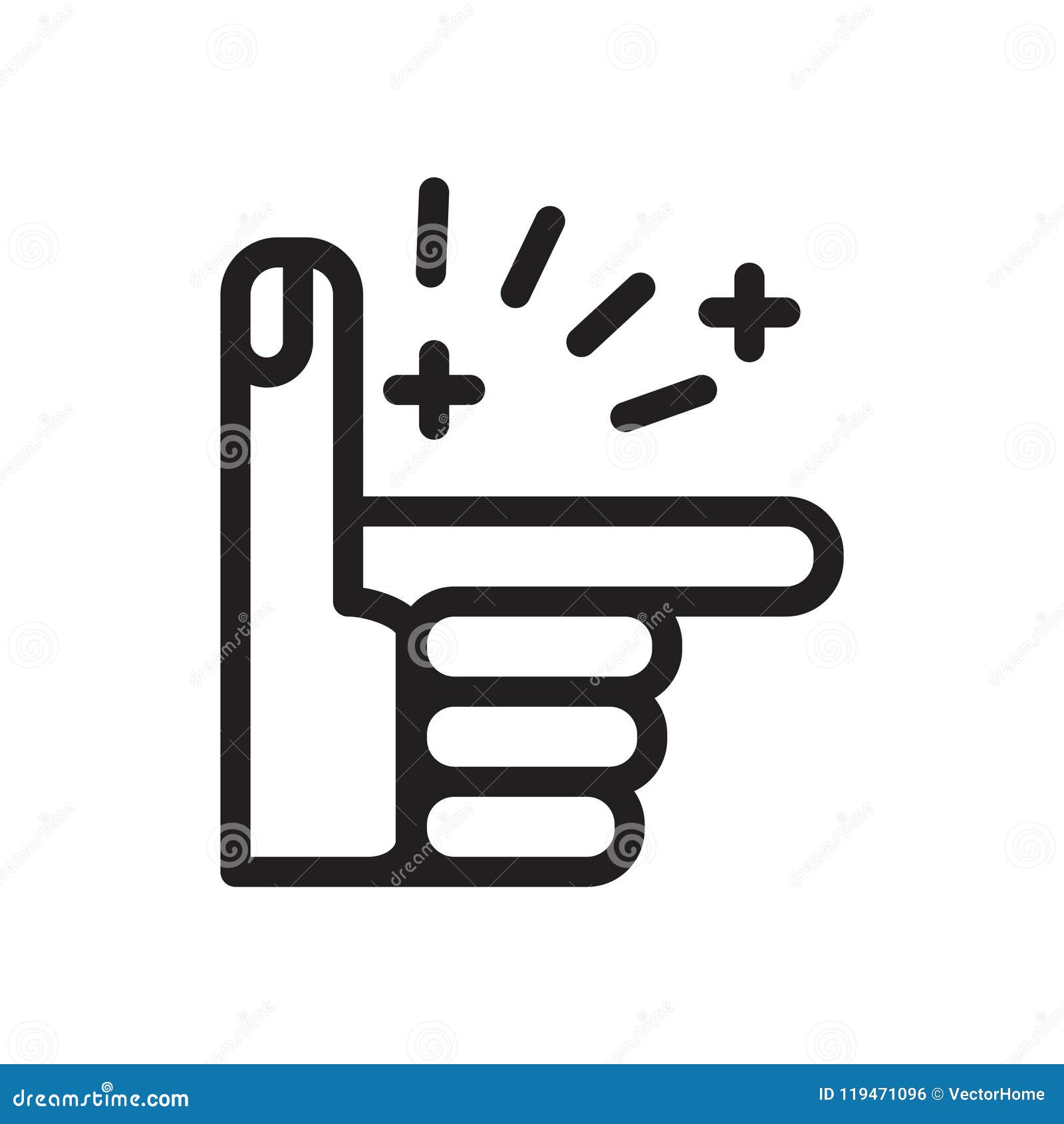 Finger Snapping Outlin, Hand Gesture. Easy Concept Expression ...